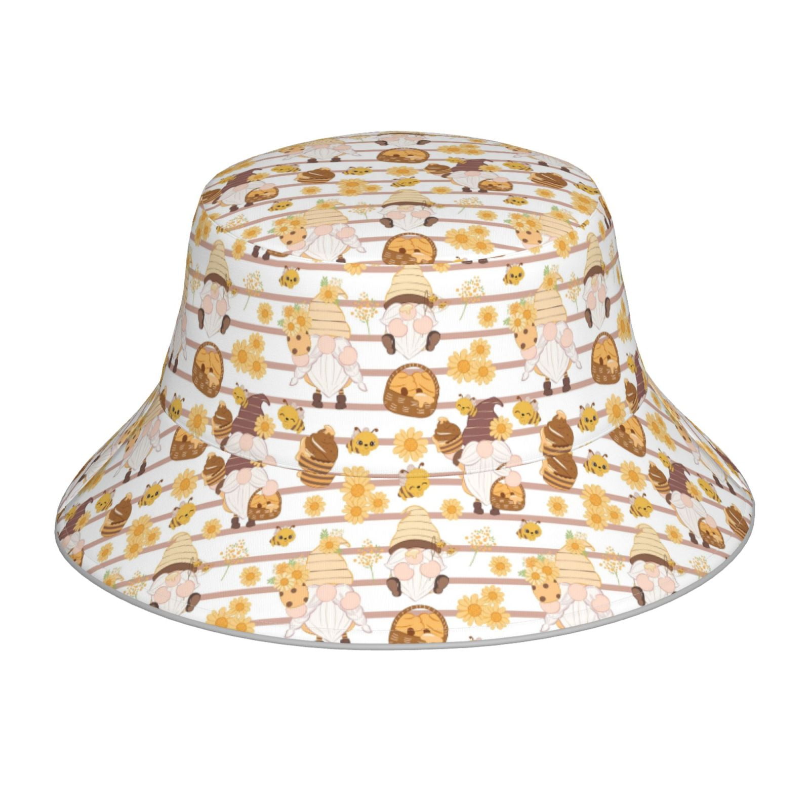 Honeii Cute Bee Gnome2 for Unisex Bucket Hat Waterproof Rain Hat ...