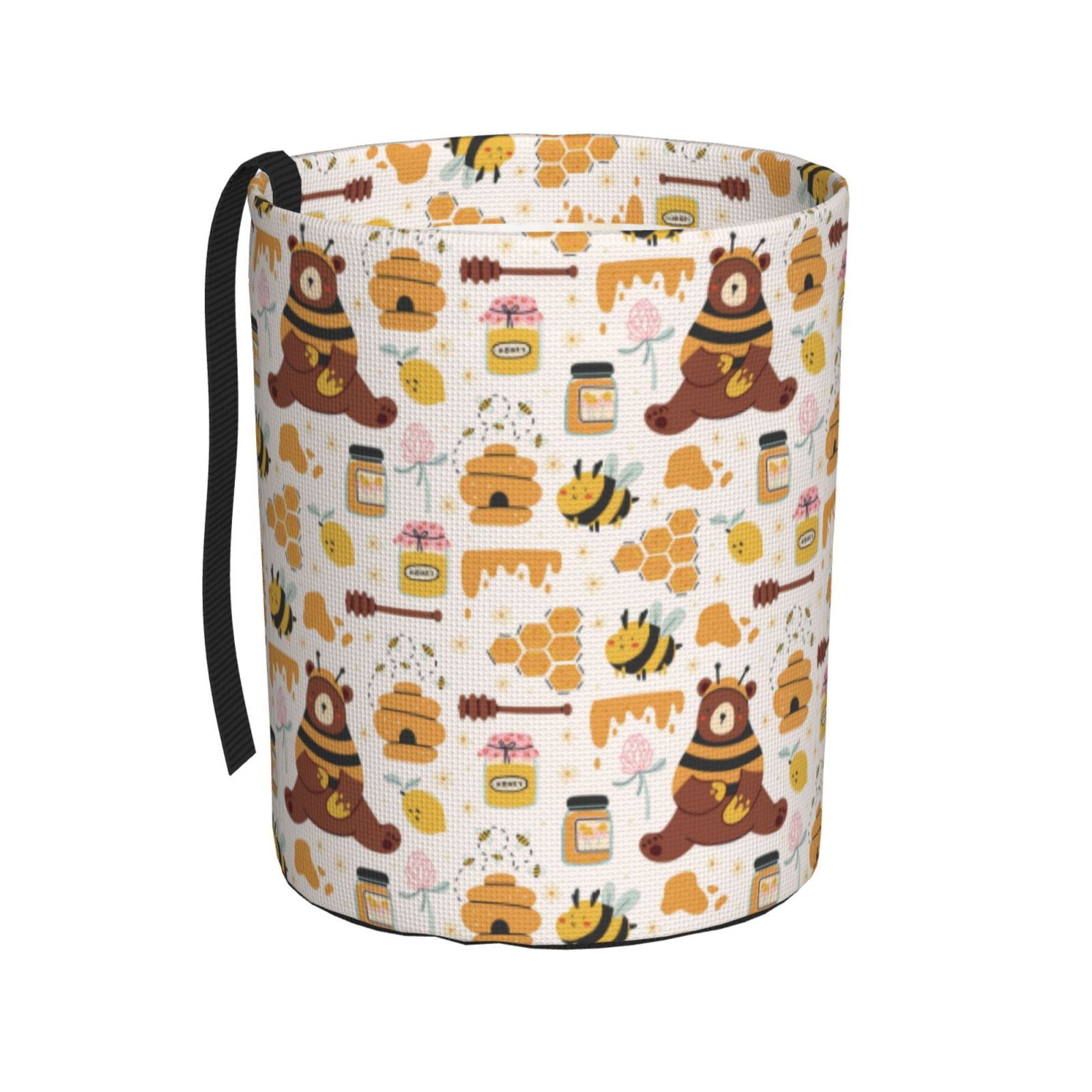 Honeii Cute Bee Honey Jar Hive Bear Print Waterproof Car Trash Can ...