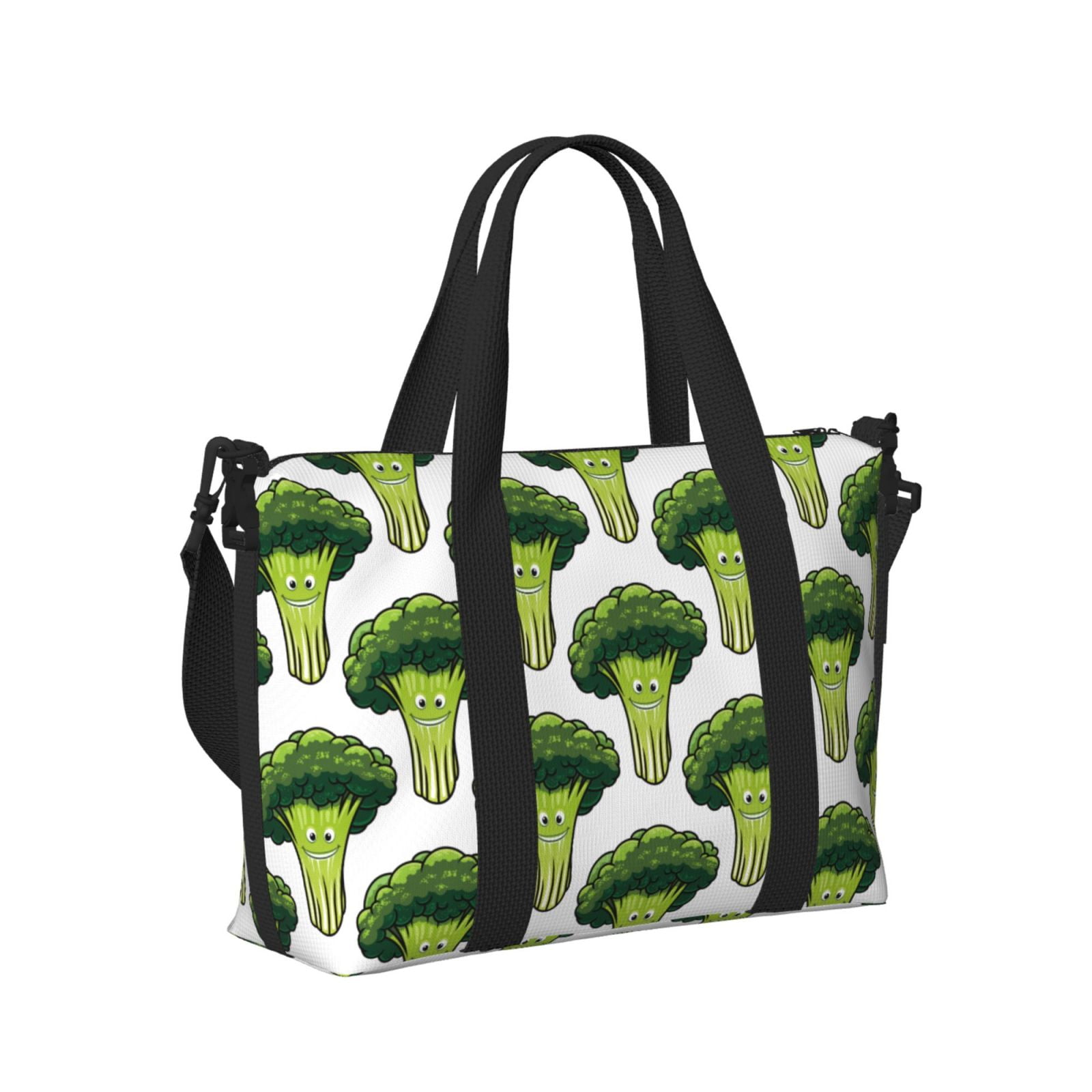 Honeii Cute Broccoli Print Hand Travel Bag,Travel Duffle Bag ...