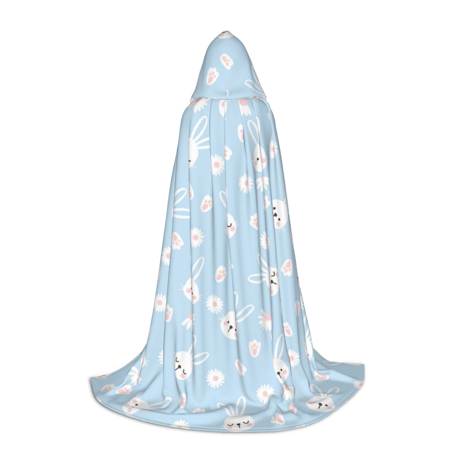 Honeii Cute Bunny Print Poncho Cape, Cloak Coat, Snuggly Hooded ...