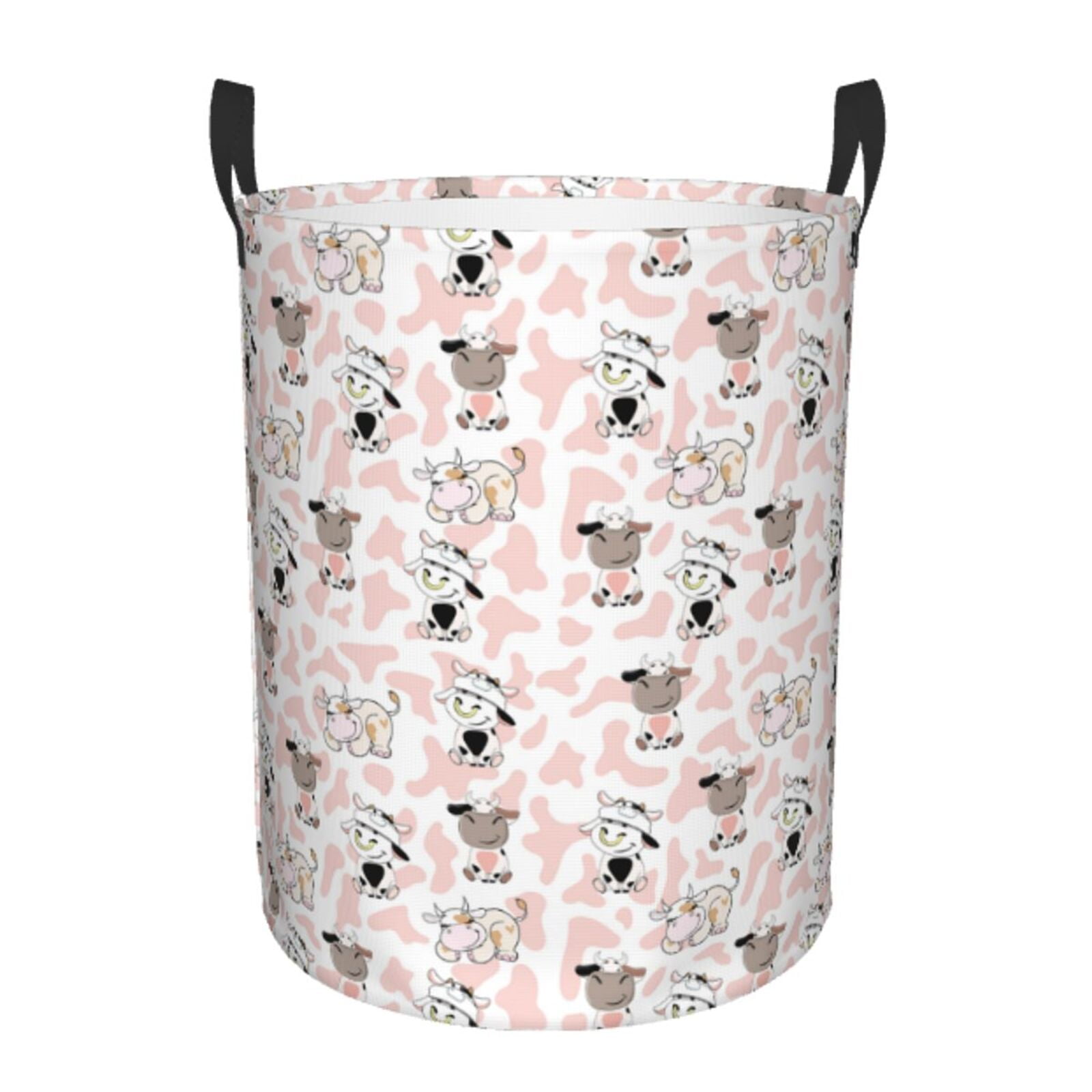 Honeii Cute Cartoon Cows Print Laundry Hamper Basket,Baby Nursery Woven ...