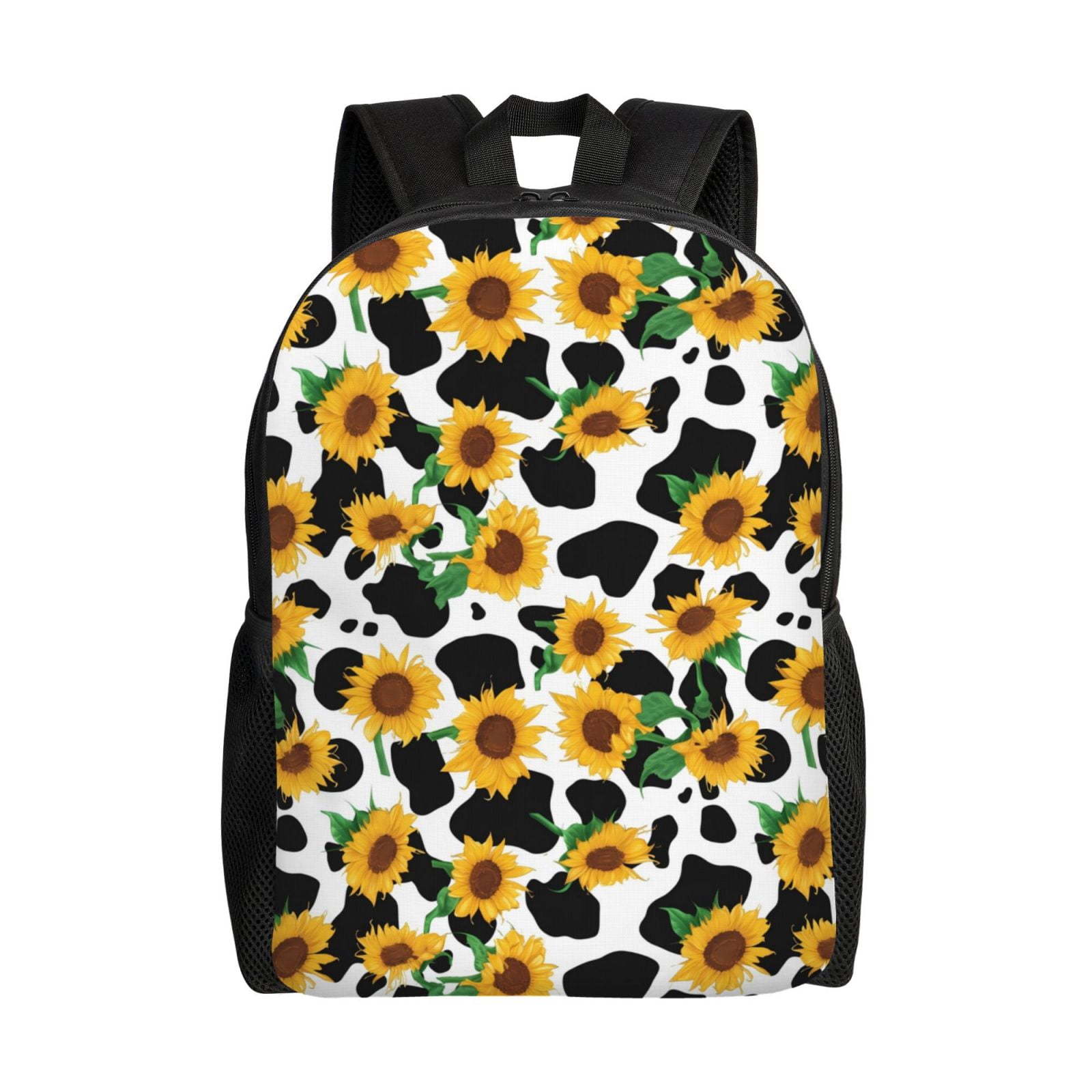Honeii Cute Cow Print Sunflower C Print Laptop Backpack for Work ...