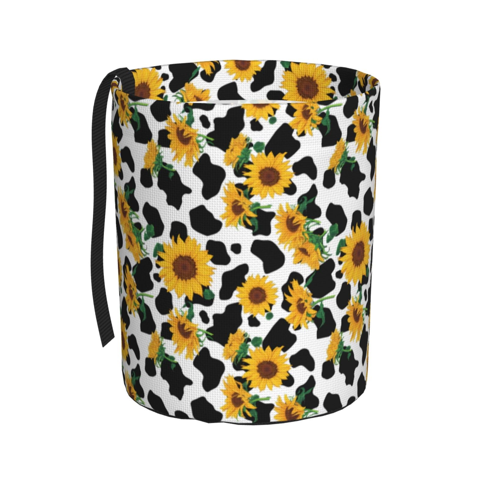 Honeii Cute Cow Print Sunflower A Print Waterproof Car Trash Can ...