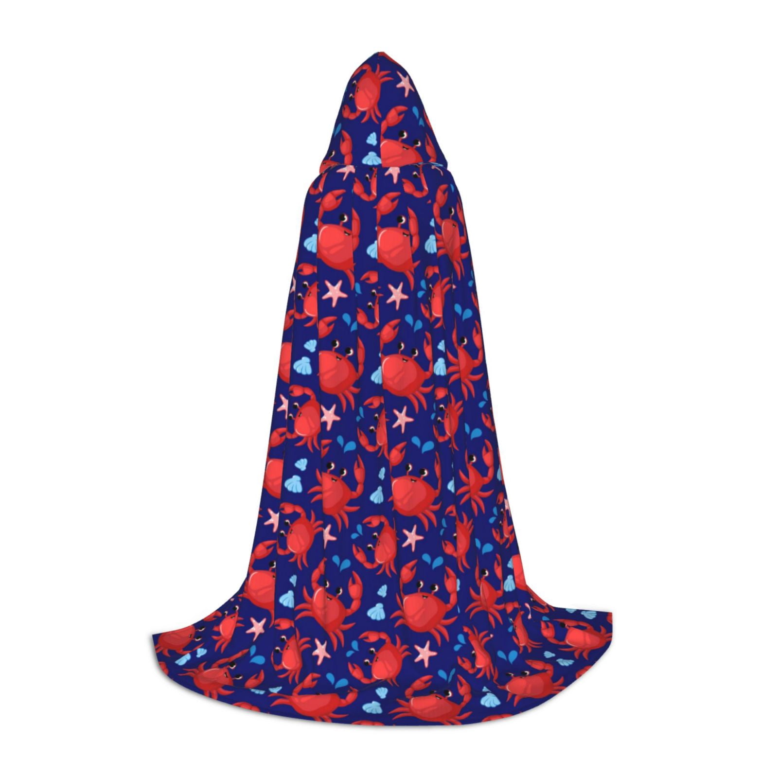 Honeii Cute Crabs Print Poncho Cape, Cloak Coat, Snuggly Hooded ...