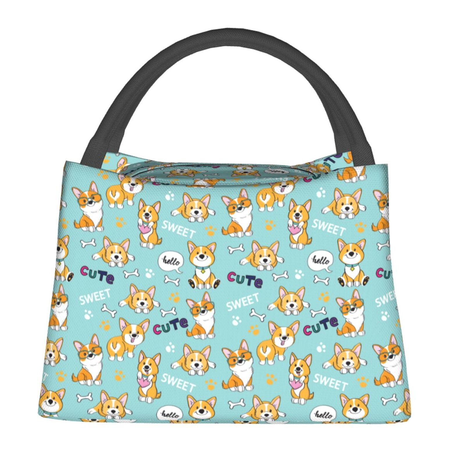 Honeii Cute Dogs Corgi Print Cooler Bag Insulated, Large Leakproof Soft ...