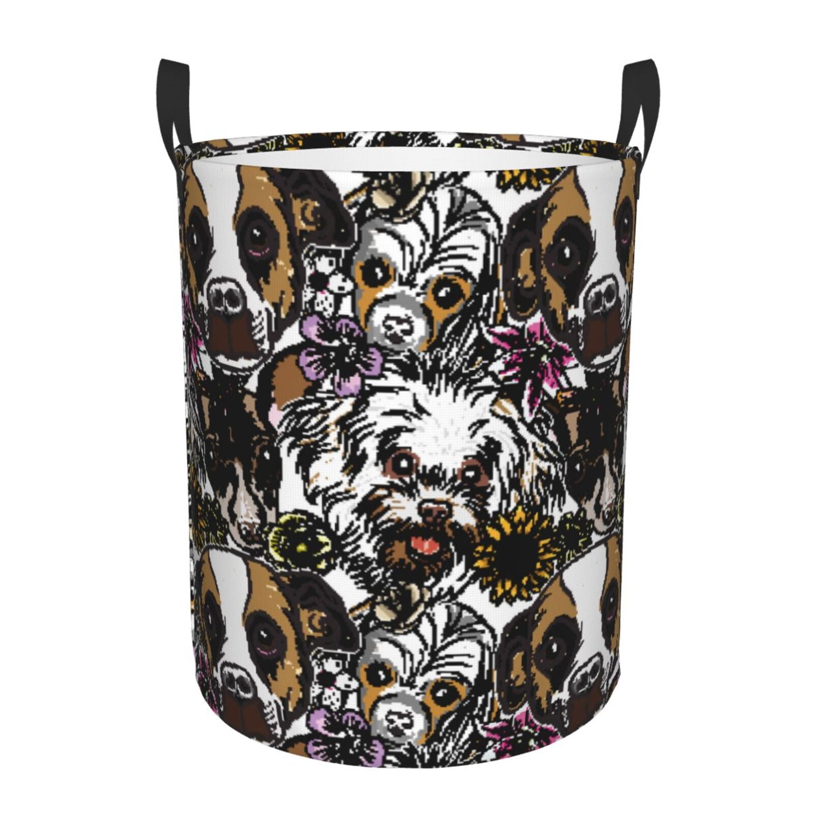 Honeii Cute Dogs Puppy2 Print Laundry Hamper Basket,Baby Nursery Woven ...