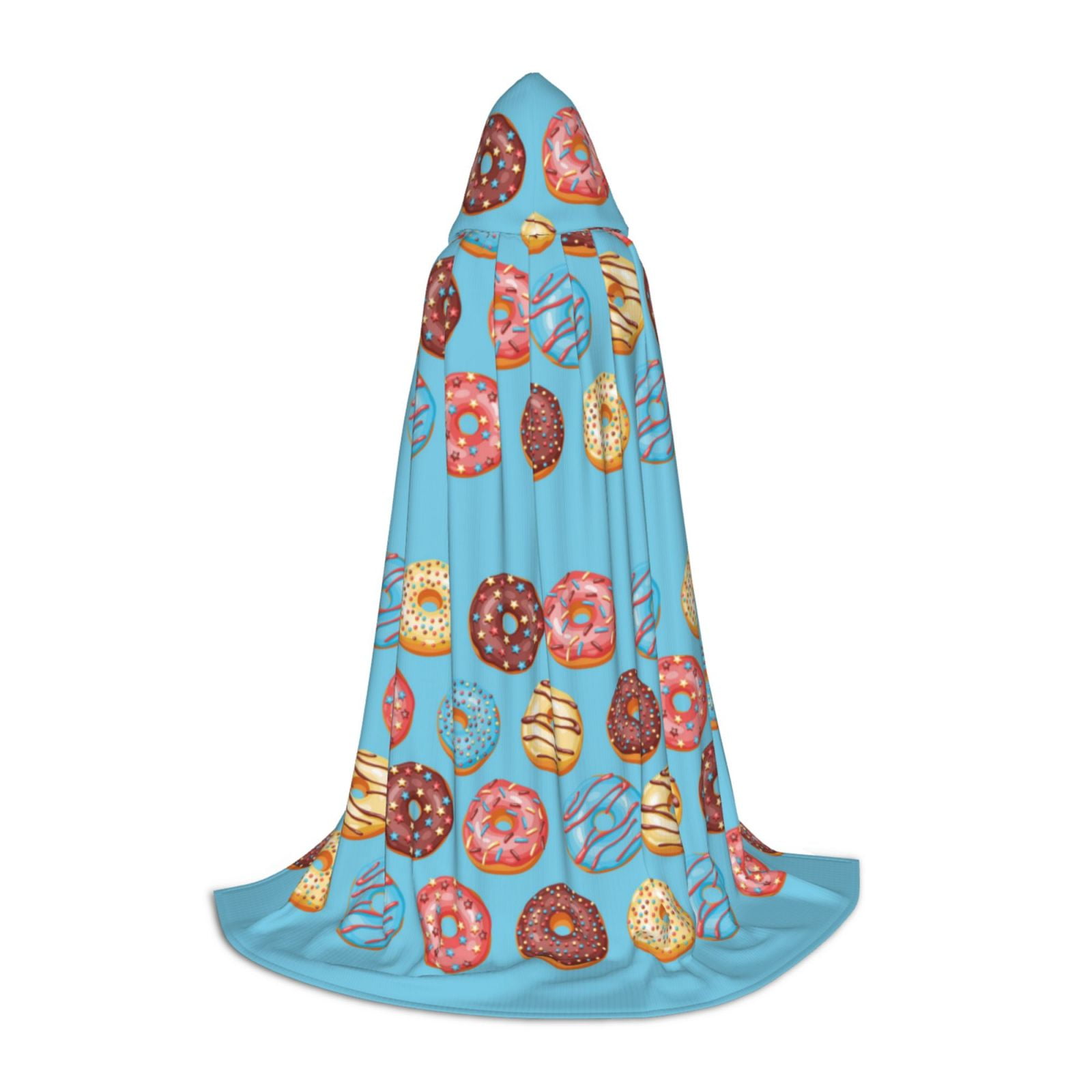 Honeii Cute Donut Print Poncho Cape, Cloak Coat, Snuggly Hooded ...