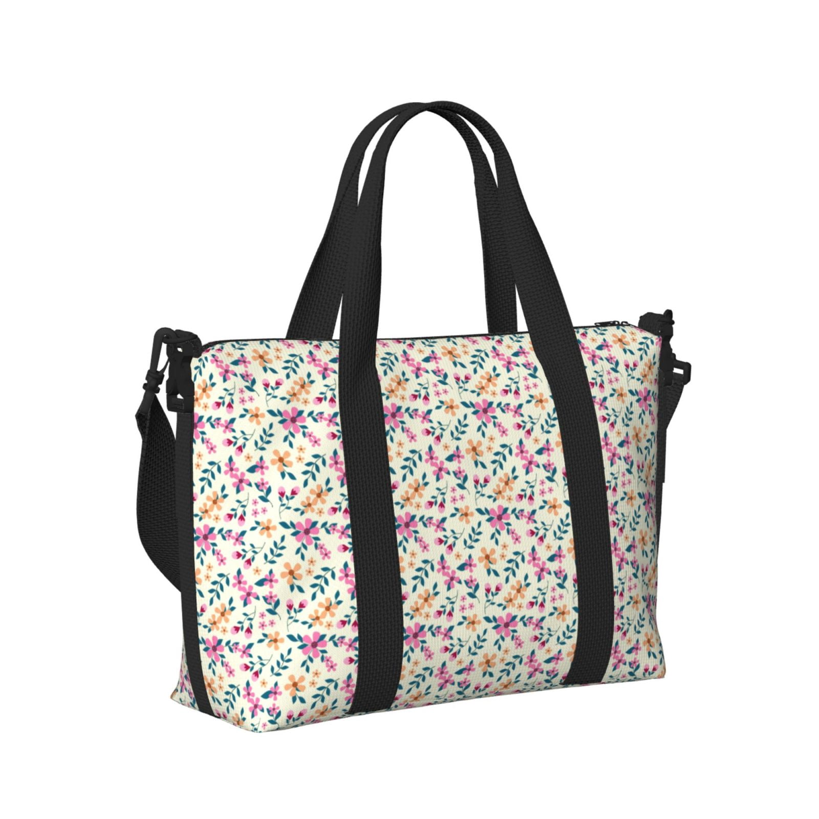 Honeii Cute Flower Print Hand Travel Bag,Travel Duffle Bag, Waterproof ...