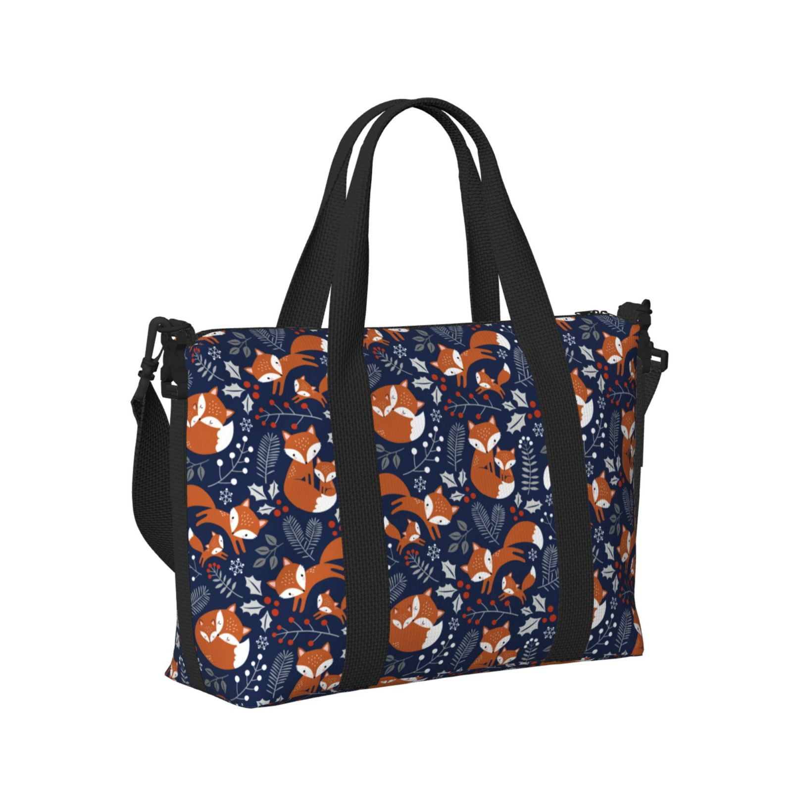 Honeii Cute Foxes Print Hand Travel Bag,Travel Duffle Bag, Waterproof ...