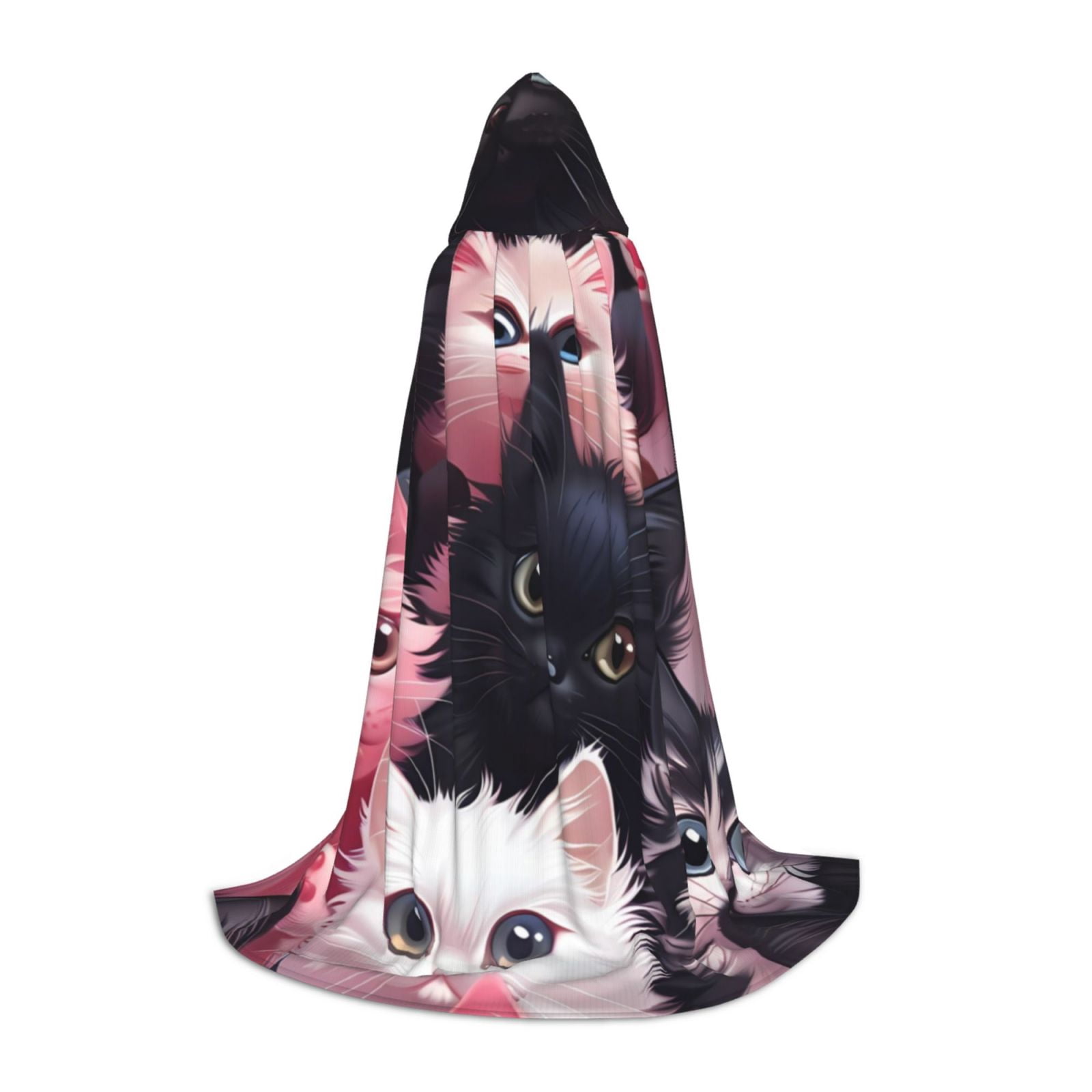Honeii Cute Kittens Group Portrait Print Poncho Cape, Cloak Coat ...