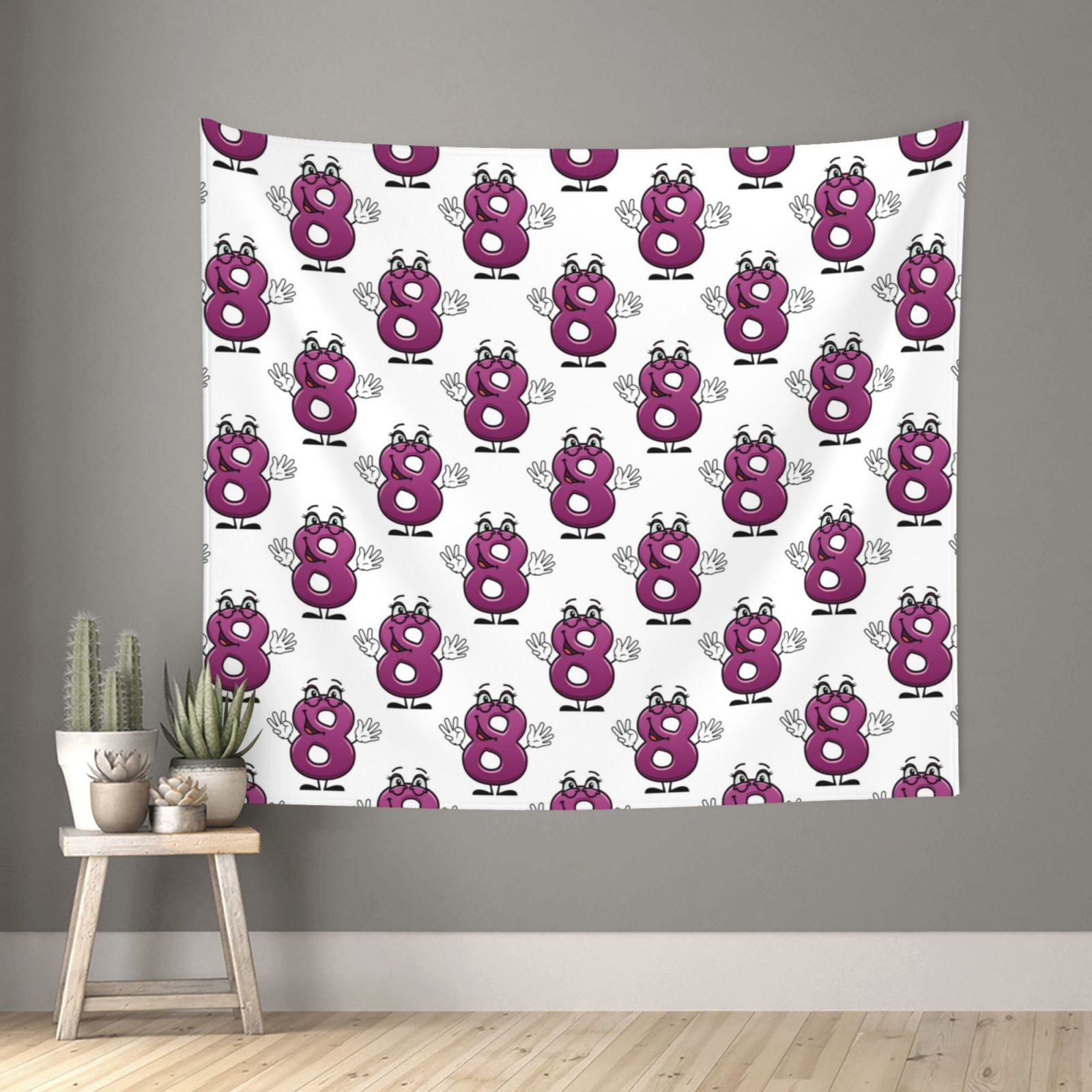 Honeii Cute Number 8 print Tapestry for Bedroom, Tapestry Wall Tapestry ...