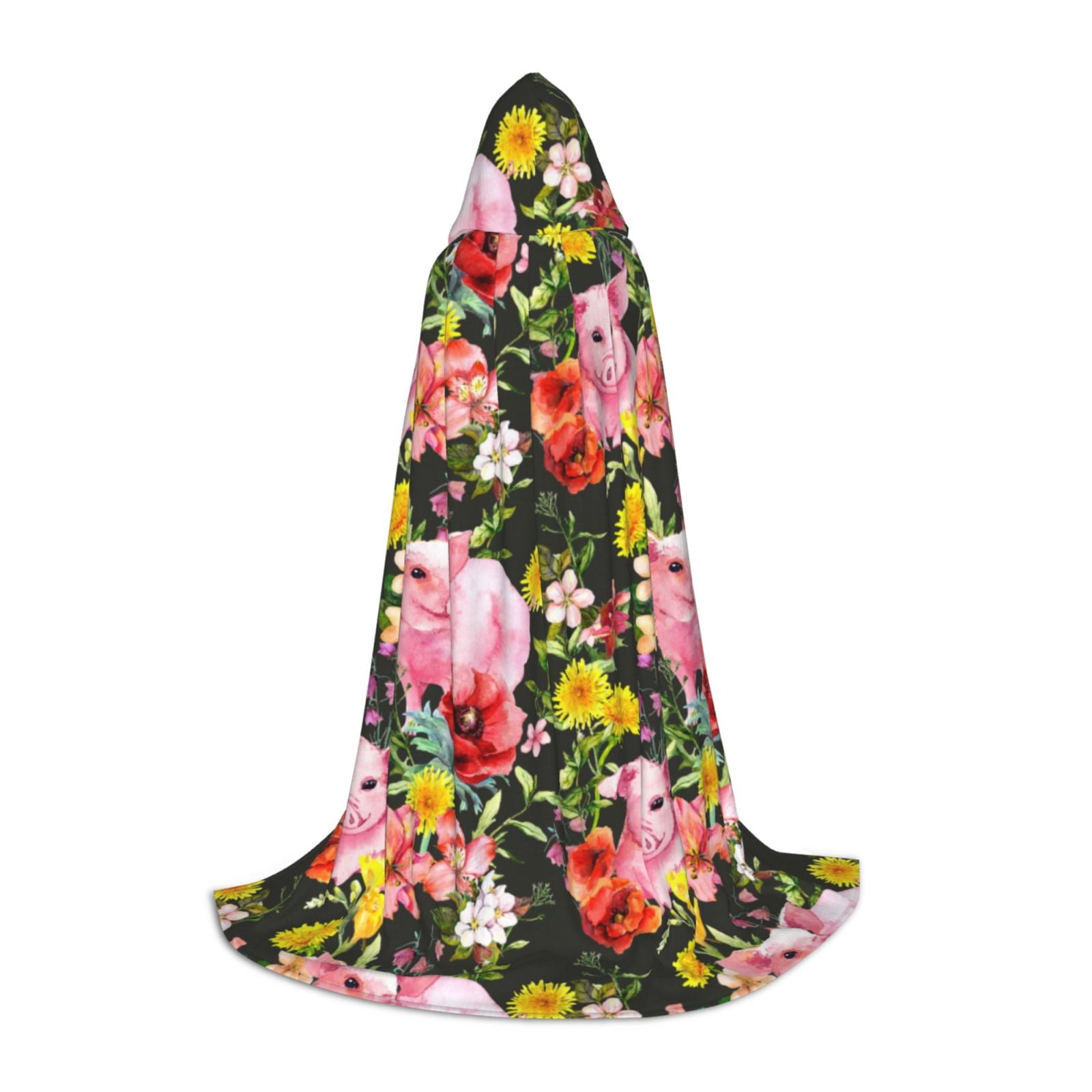 Honeii Cute Pigs Sunflower Print Poncho Cape, Cloak Coat, Snuggly ...