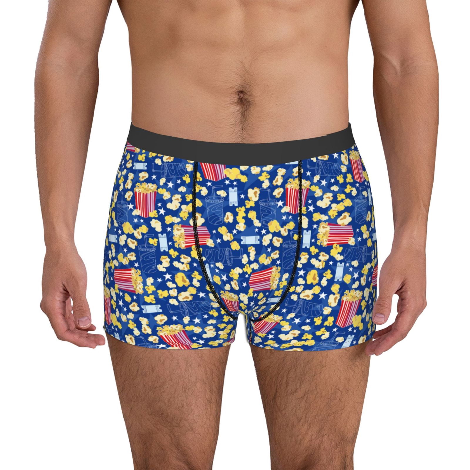 Honeii Cute Popcorn Men's Underwear Boxer Briefs Pack, ComfortSoft ...