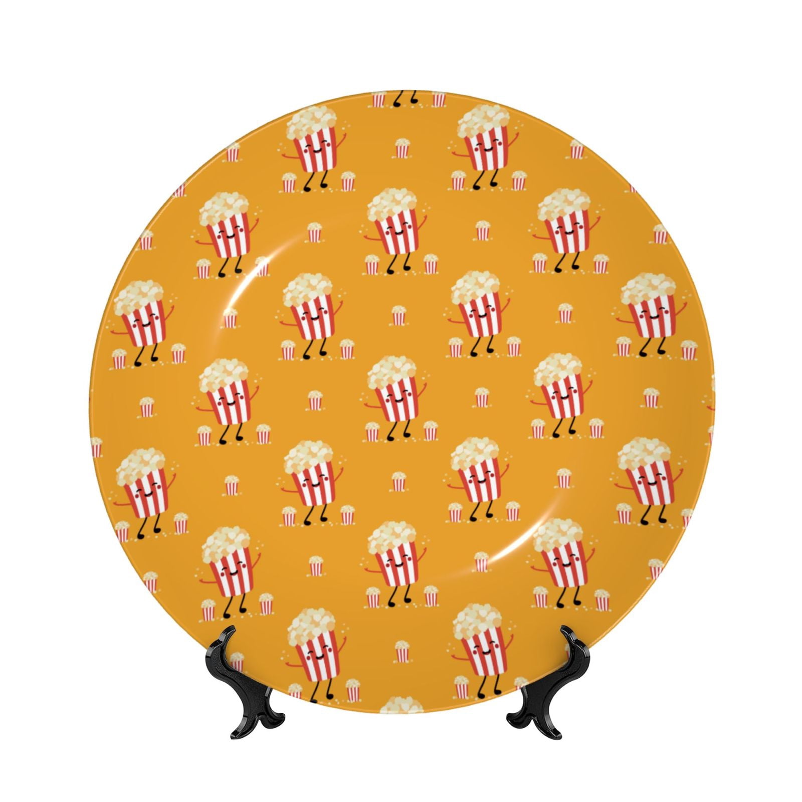 Honeii Cute Popcorn Print Elegant Bone China Decorative Plate ...