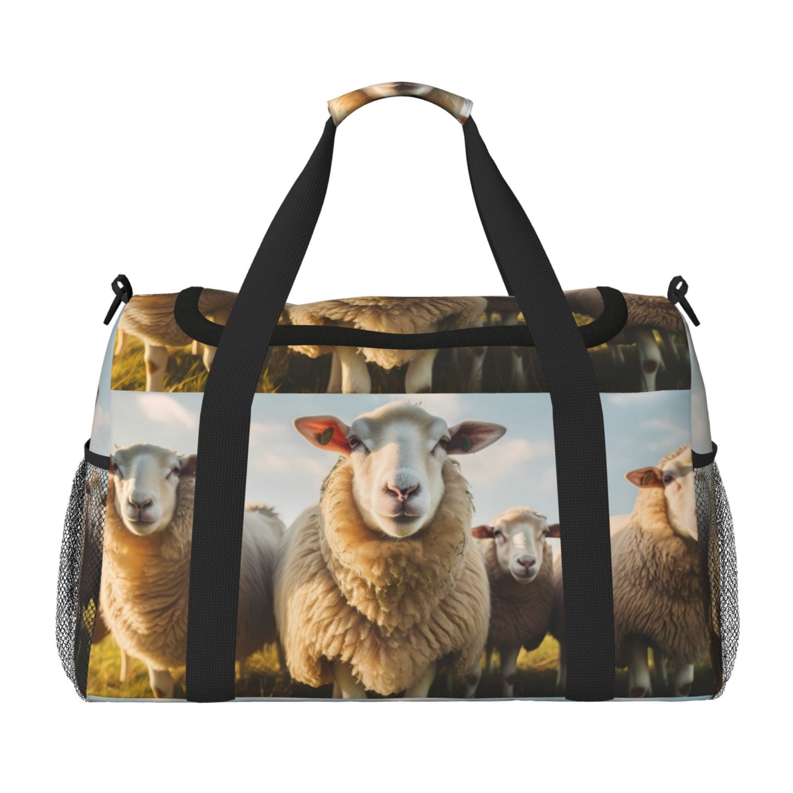 Honeii Cute Prairie Sheep Herd Print Gym Bag,Carry on Weekender ...