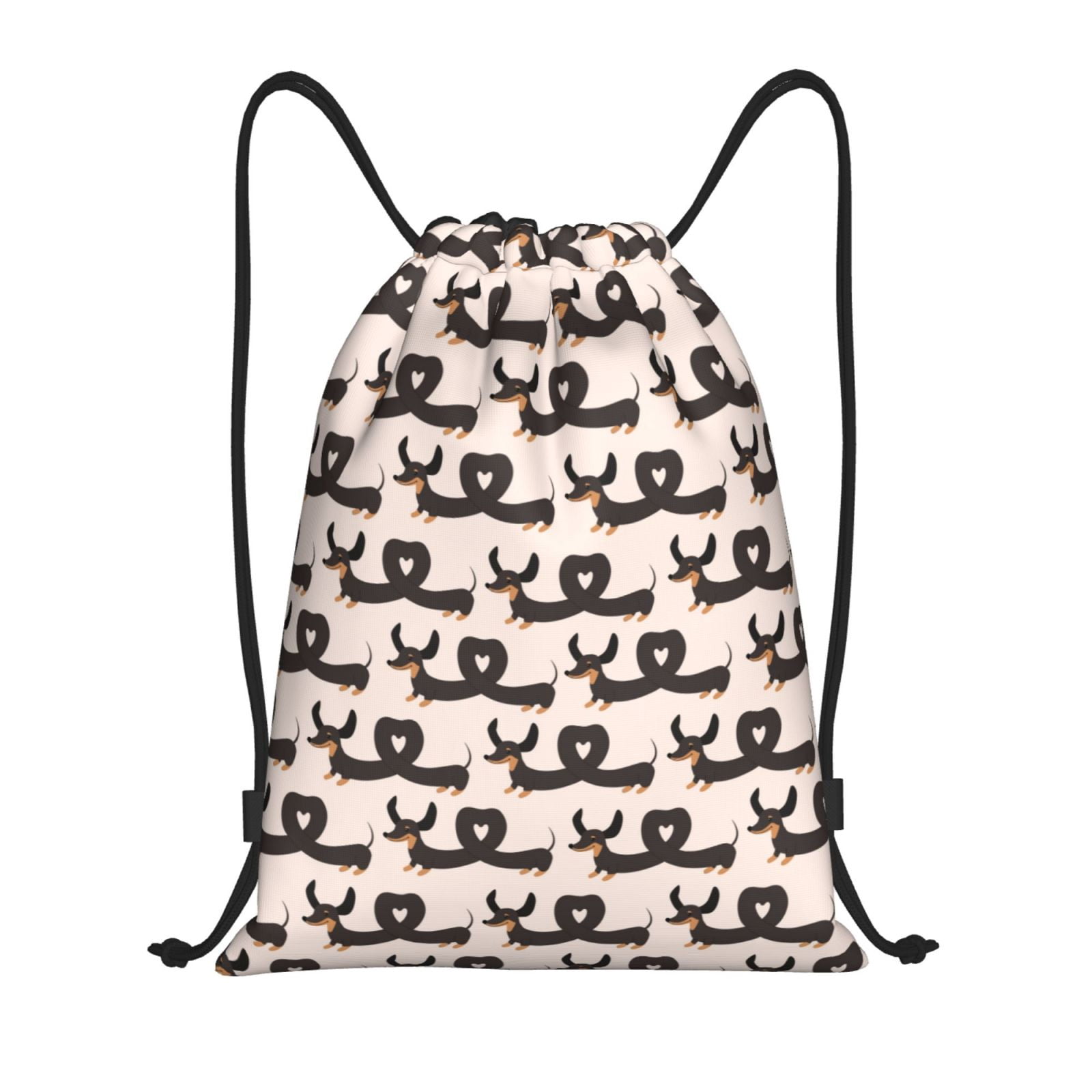 Honeii Cute Puppy Print Drawstring Backpack,Drawstring Bags String ...