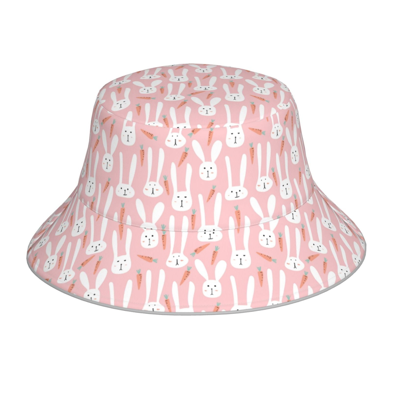 Honeii Cute Rabbit Carrot for Unisex Bucket Hat Waterproof Rain Hat ...