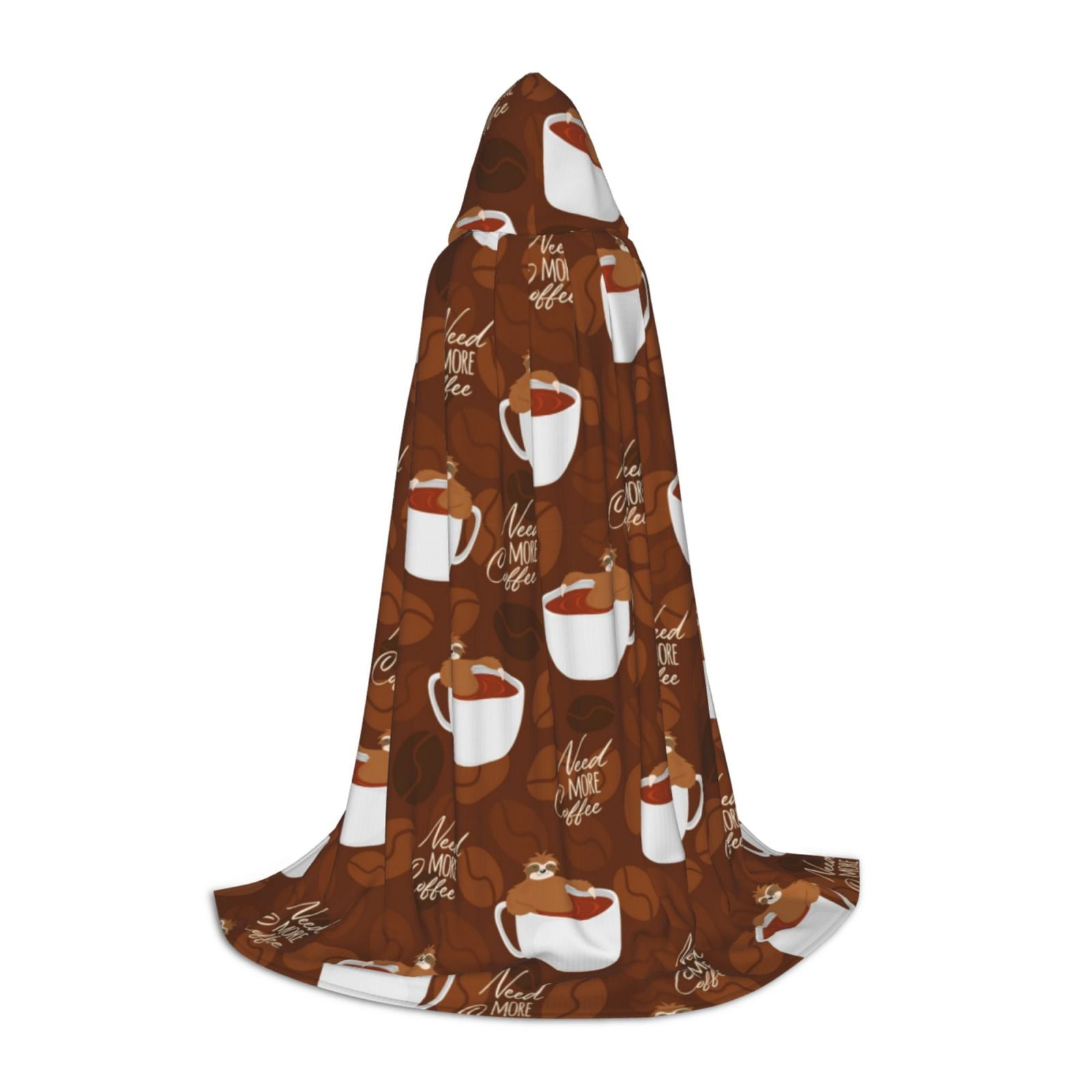 Honeii Cute Sloths Bear Relaxing In Coffee Cup Print Poncho Cape, Cloak ...