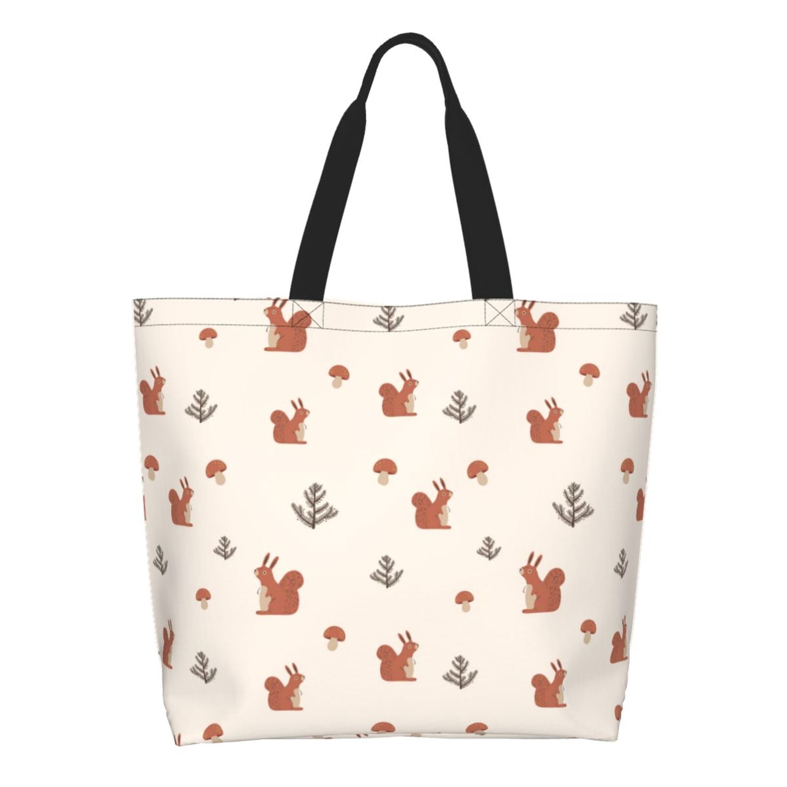 Honeii Cute Squirrel Print Tote Bag for Women, Foldable Tote Bag Large ...