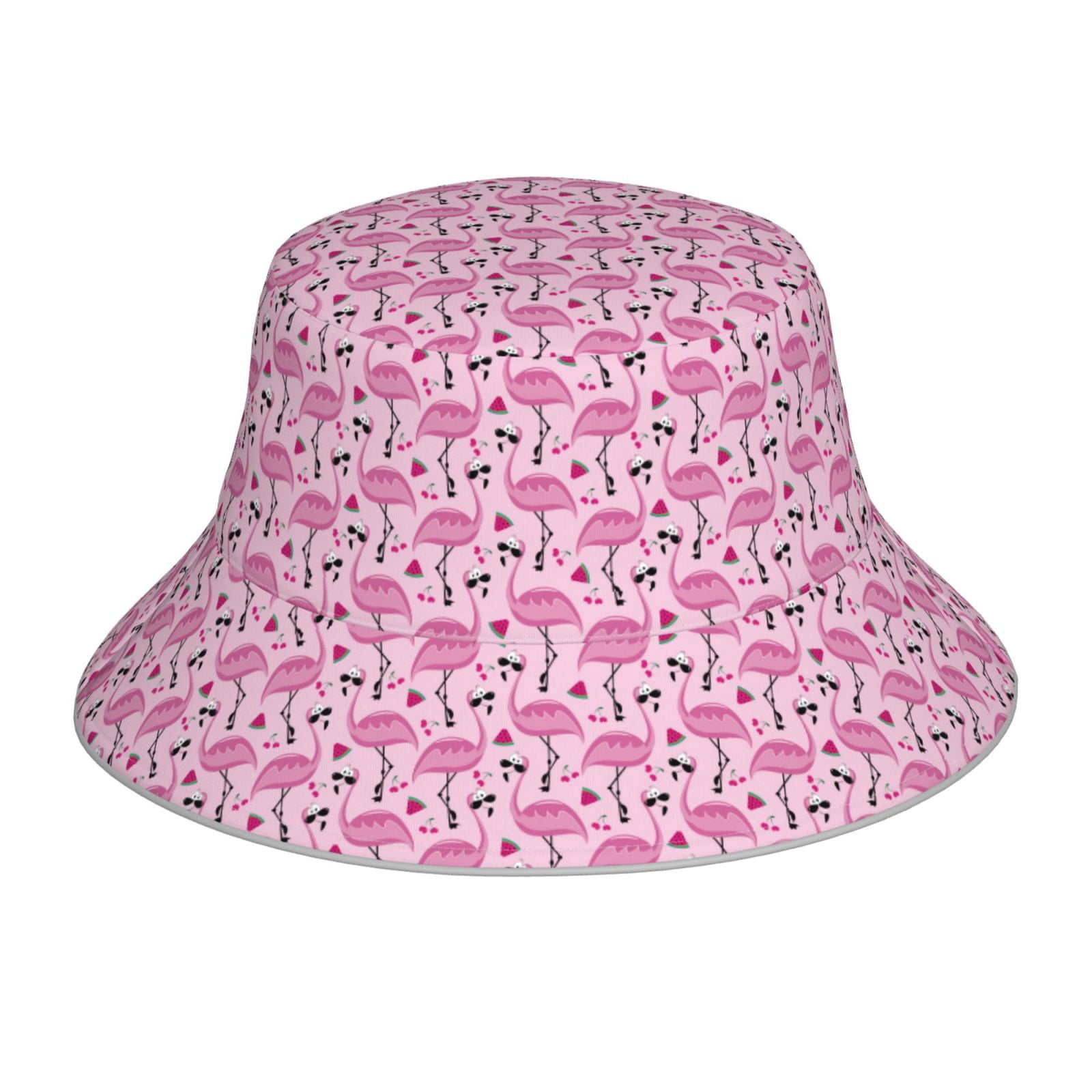 Honeii Cute Watermelon Flamingo for Unisex Bucket Hat Waterproof Rain ...