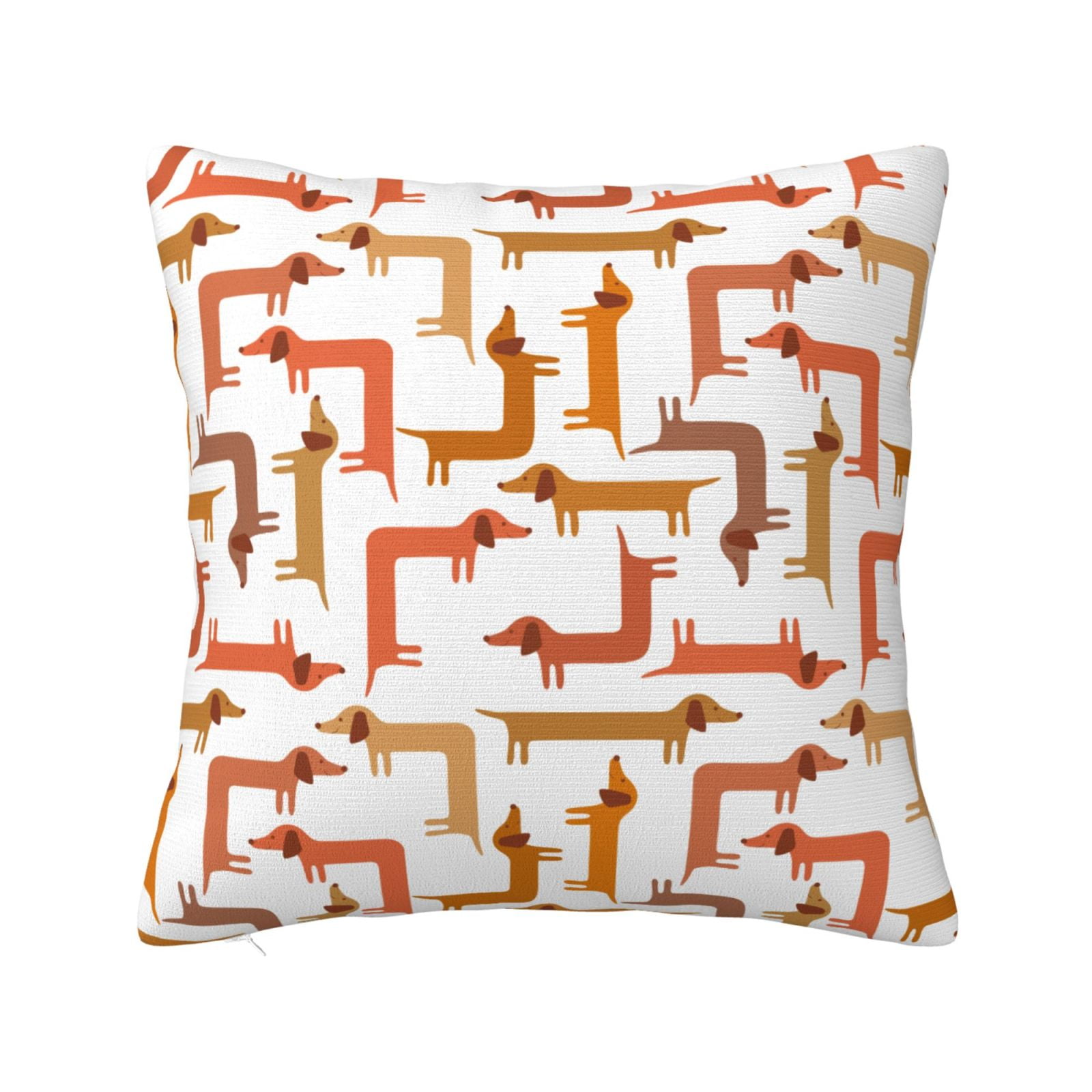 Honeii Dachshund Dog Print Throw Pillow, Square Decorative Pillow Forms ...