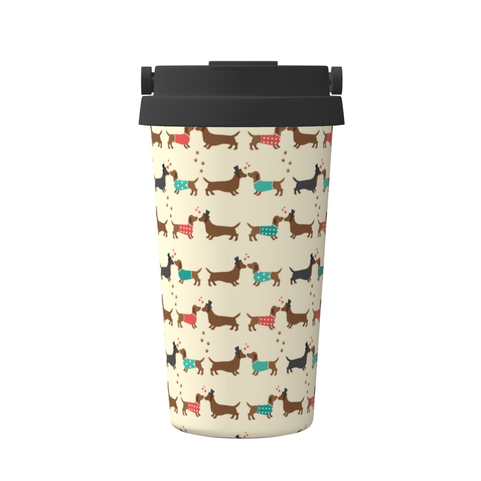 Honeii Dachshund Dog Print Travel Coffee Mug Insulated Coffee Cup with ...