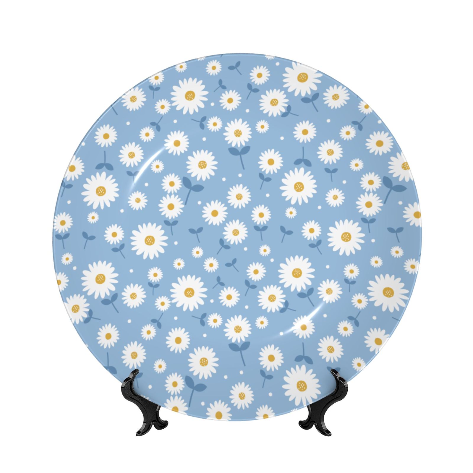 Honeii Daisies Flowers Print Elegant Bone China Decorative Plate ...