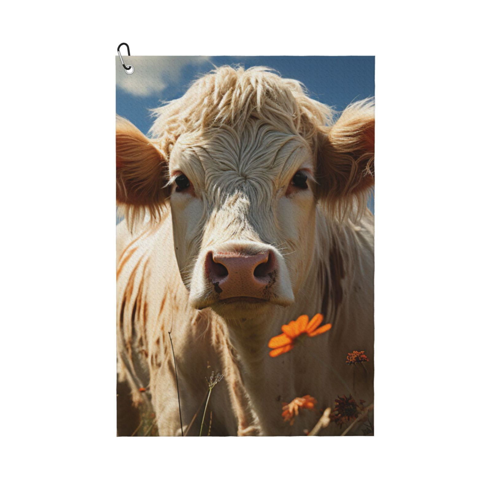 Honeii Daisy Meadow Cow Print Golf Towel, Golf Towels for Golf Bag with ...