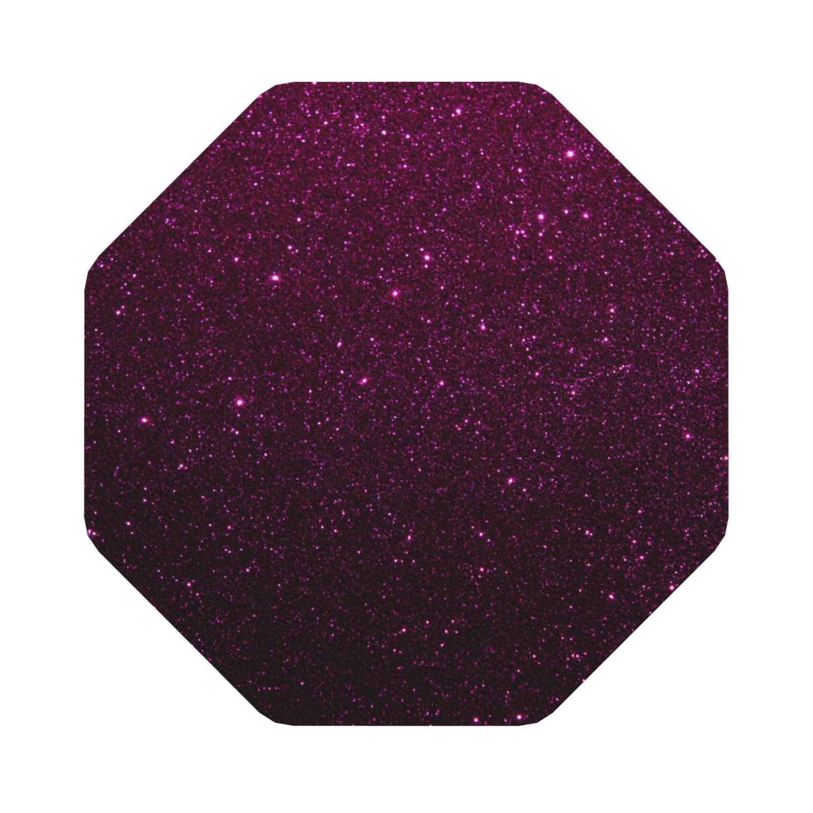 Honeii Dark Purple Glitter Print Leather Coaster Set of 6, Ideal for ...
