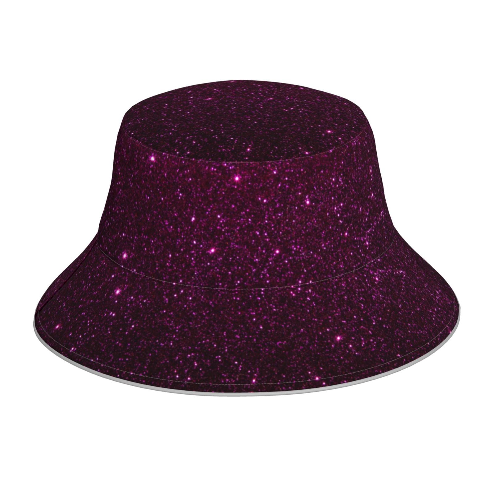 Honeii Dark Purple Glitter for Unisex Bucket Hat Waterproof Rain Hat ...