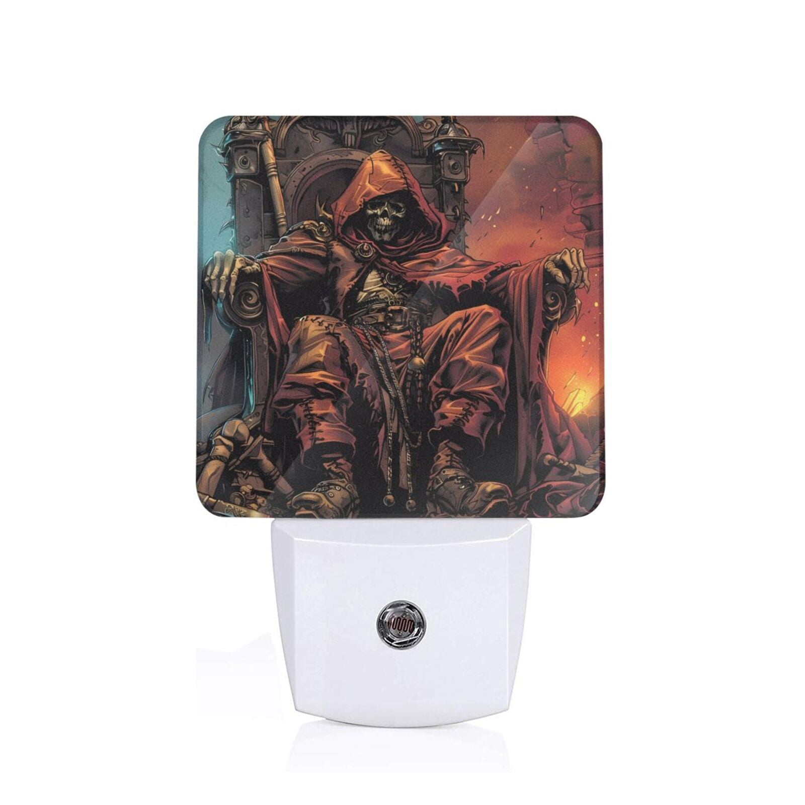Honeii Dark Skull King Throne Print LED Night Light with Light Sensor ...