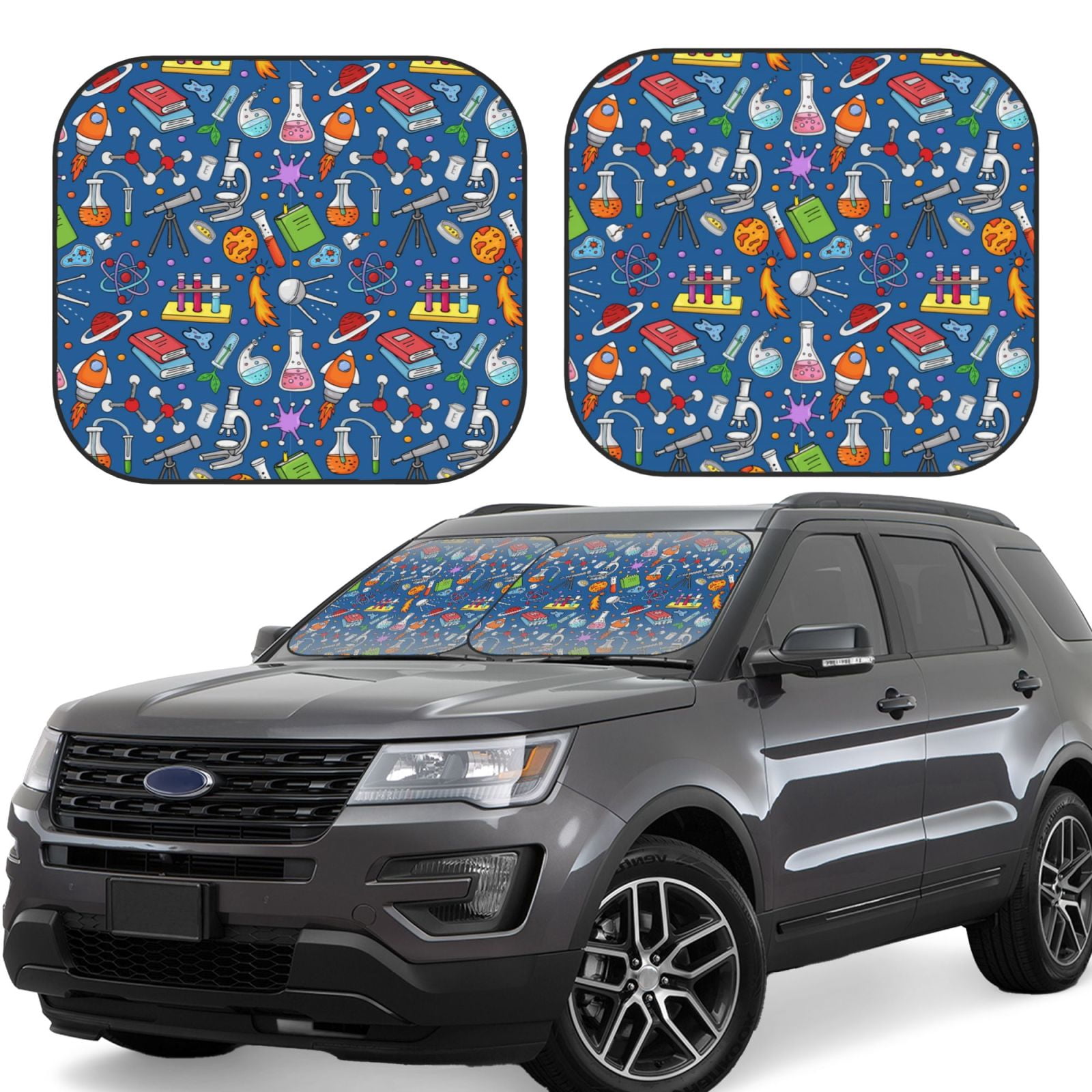 Honeii Different Chemical Things Print Foldable Car Sun Shade for ...