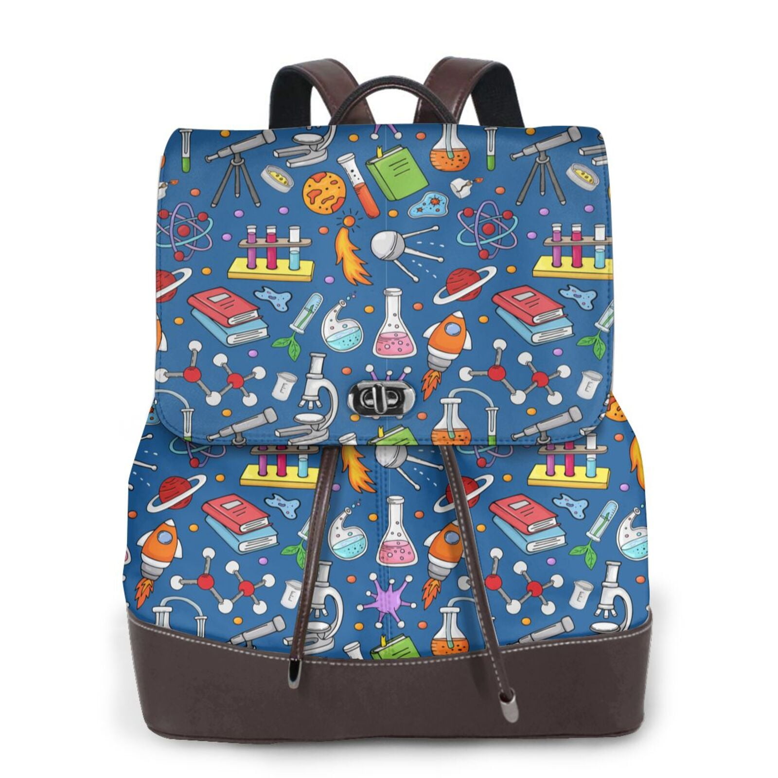 Honeii Different Chemical Things rint Leather Backpack,Trendy Leather ...