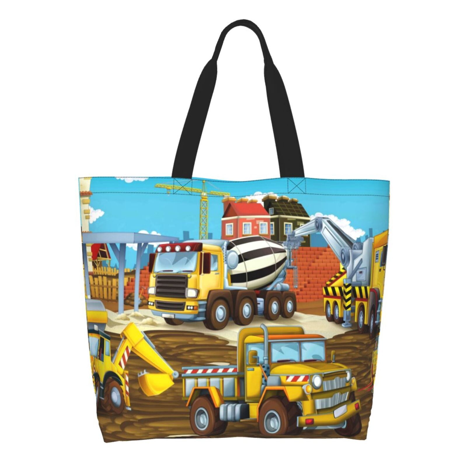 Honeii Different Construction Site Vehicles Print Tote Bag for Women ...