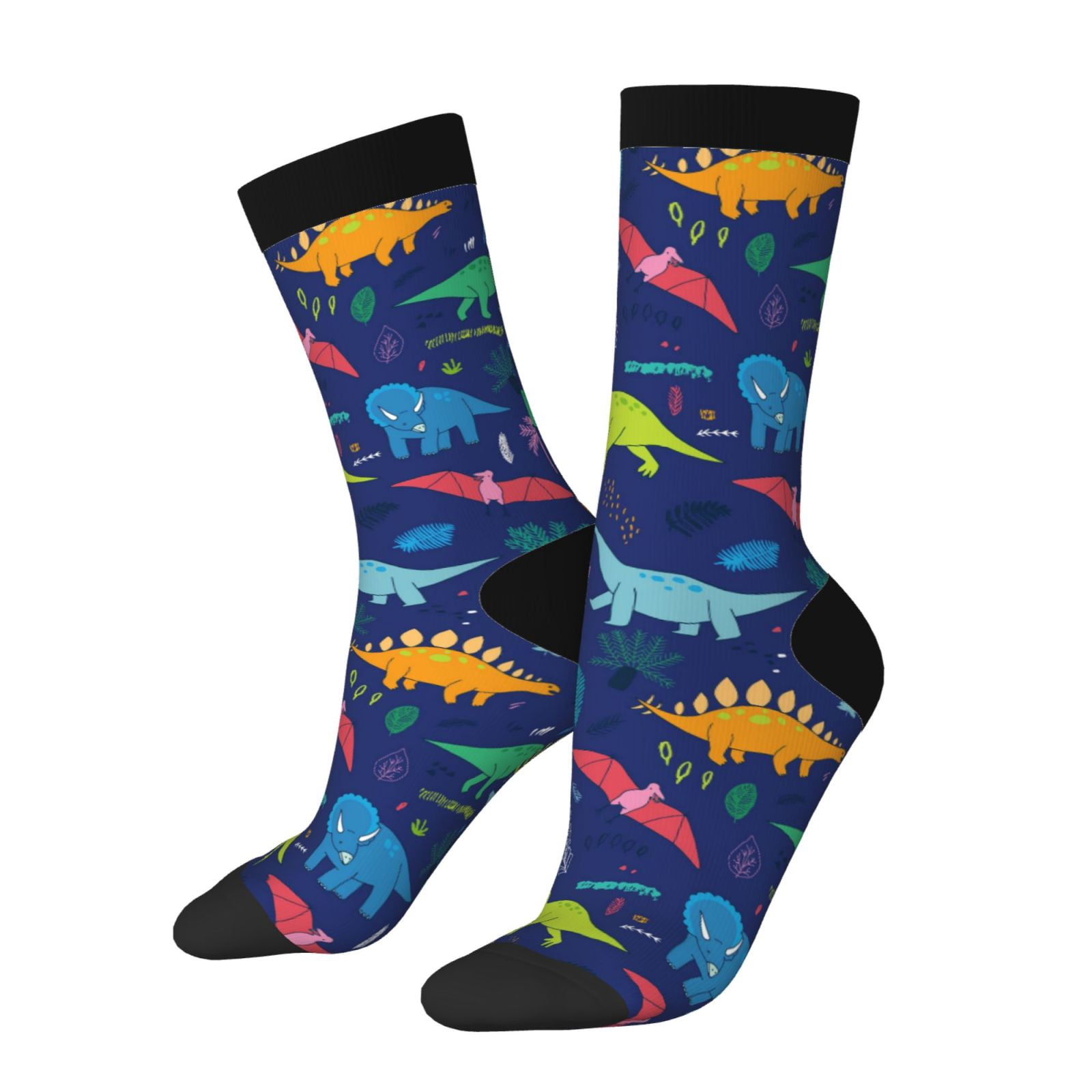Honeii Dinosaurs Print Adult Socks,Crew Socks,Casual Calf Socks,Daily ...