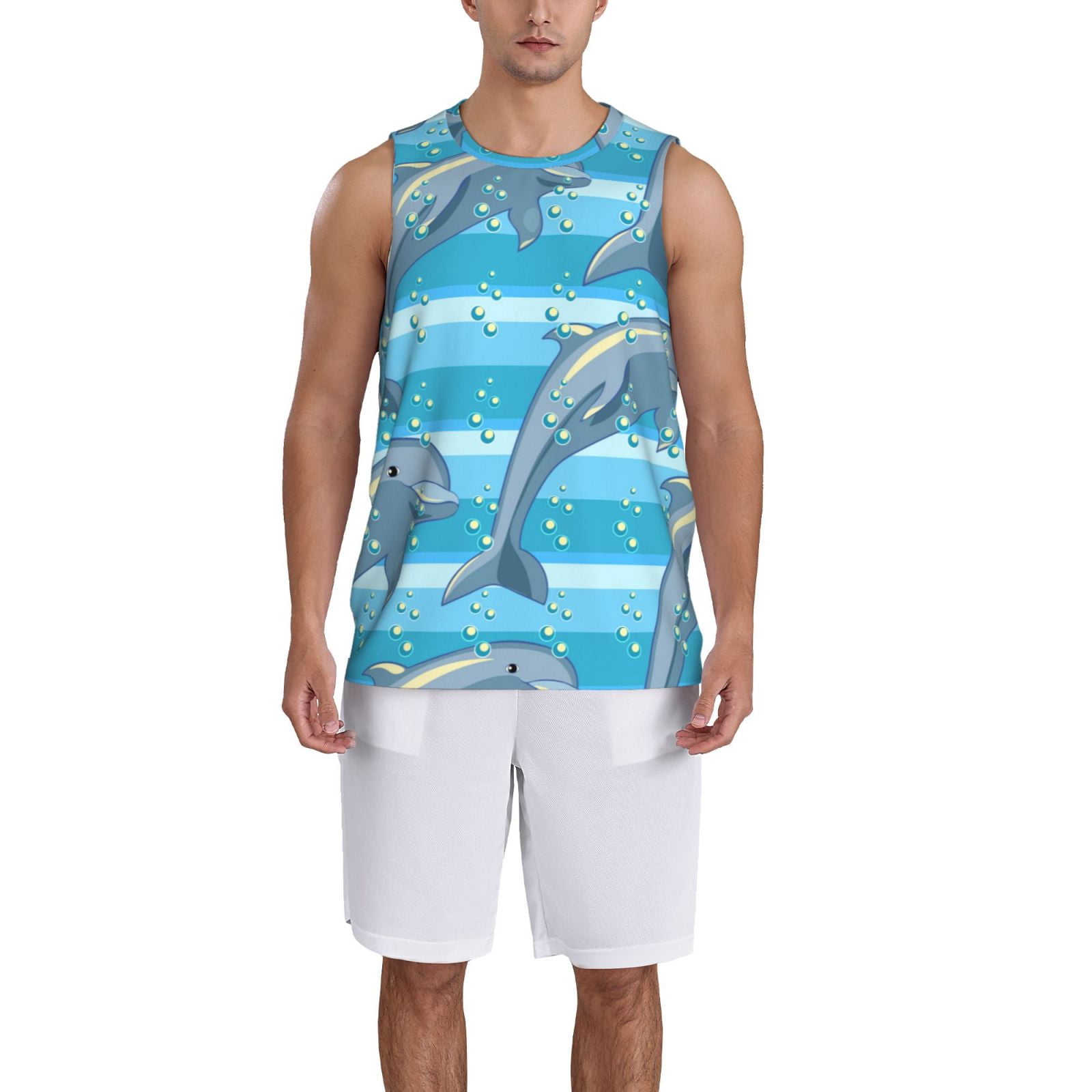Honeii Dolphin print basktball shirt for men and women, Unisex ...