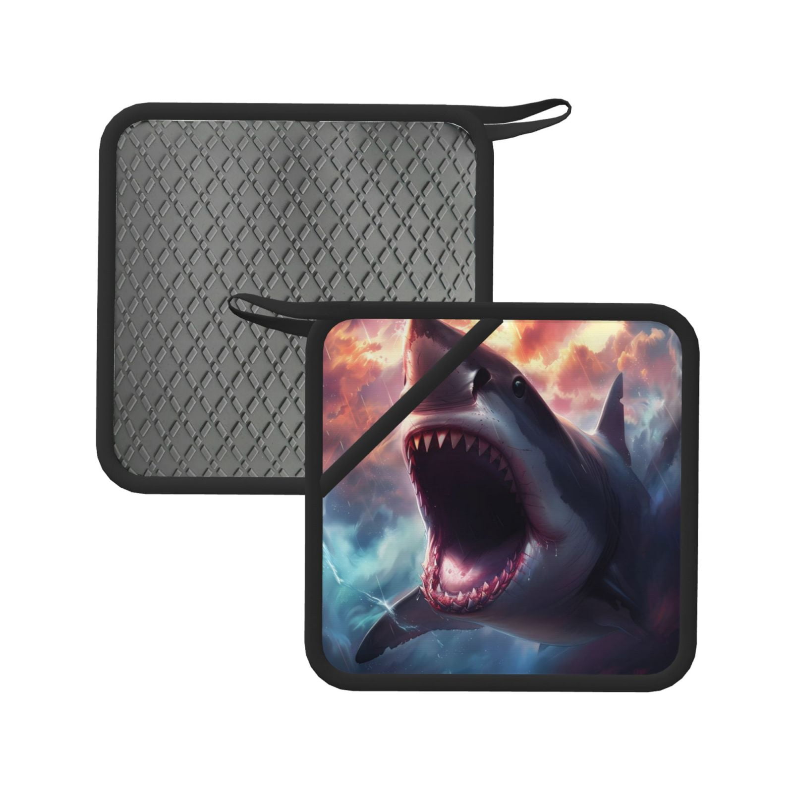 Honeii Dramatic Shark Attack for Silicone Trivets for Hot Pots and Pans ...