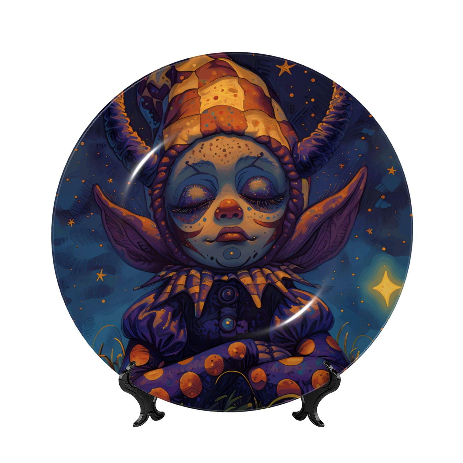 Honeii Dreamy Jester Under Stars Print Elegant Bone China Decorative ...