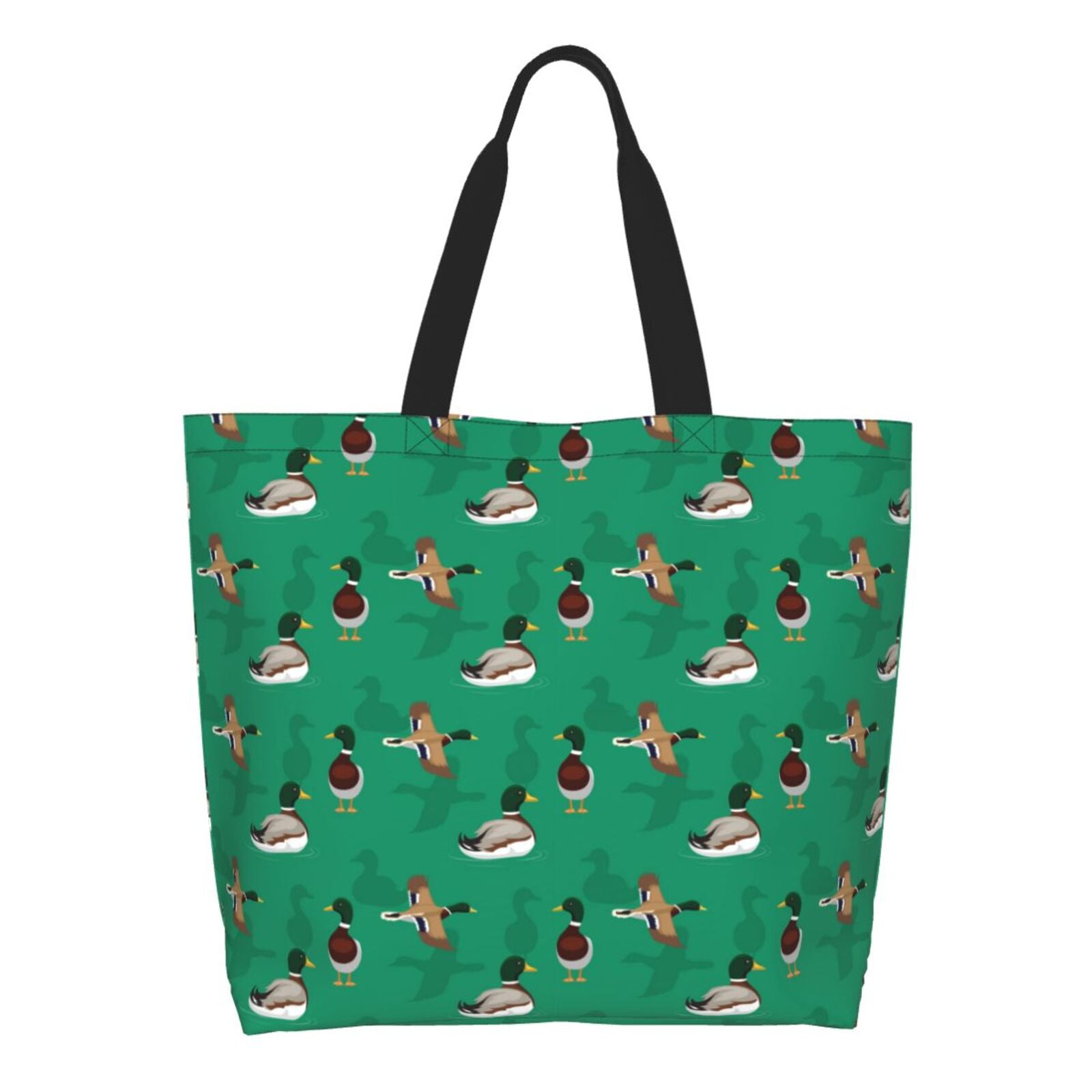 Honeii Duck Mallard Flying Pose Print Tote Bag for Women, Foldable Tote ...