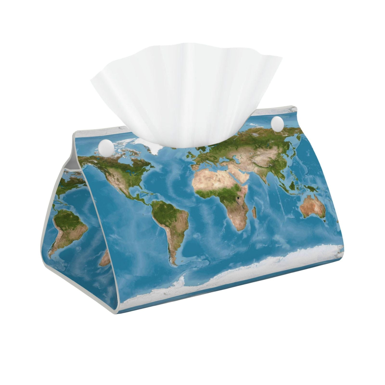 Honeii Earth View World Map for Tissue Box Cover/Holder - Covers ...