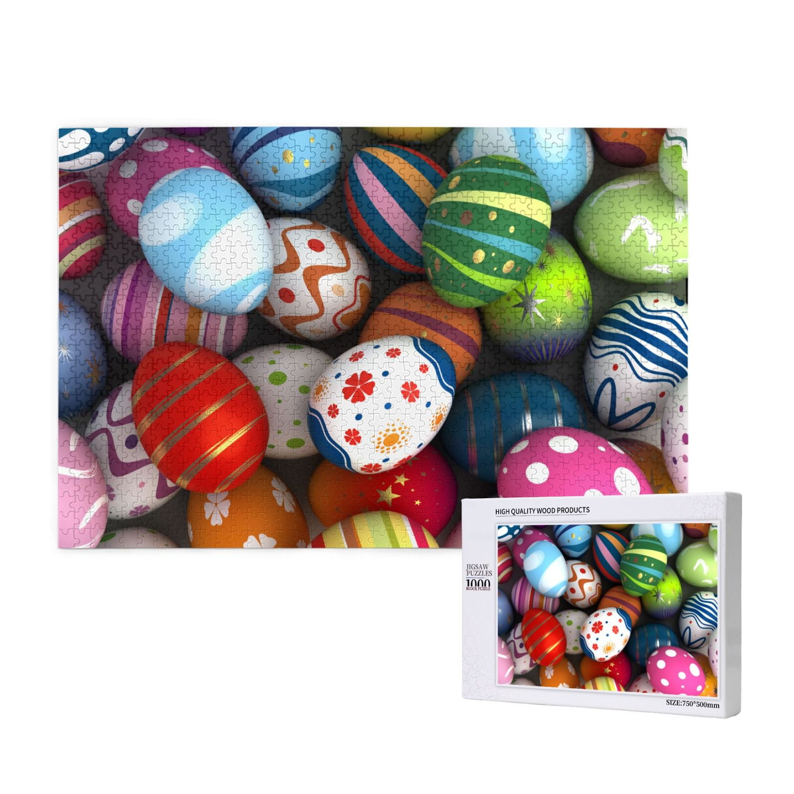 Honeii Easter Egg Pattern 1000 Piece Puzzles for Adults, Jigsaw Puzzles ...