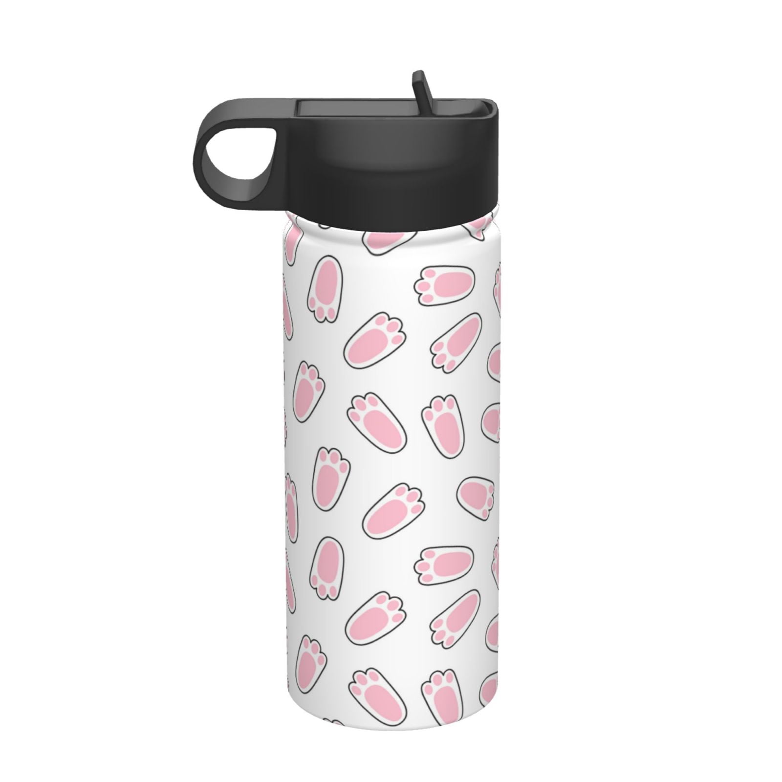 Honeii Easter bunny footprint Print 18 oz Insulated Water Bottle with ...