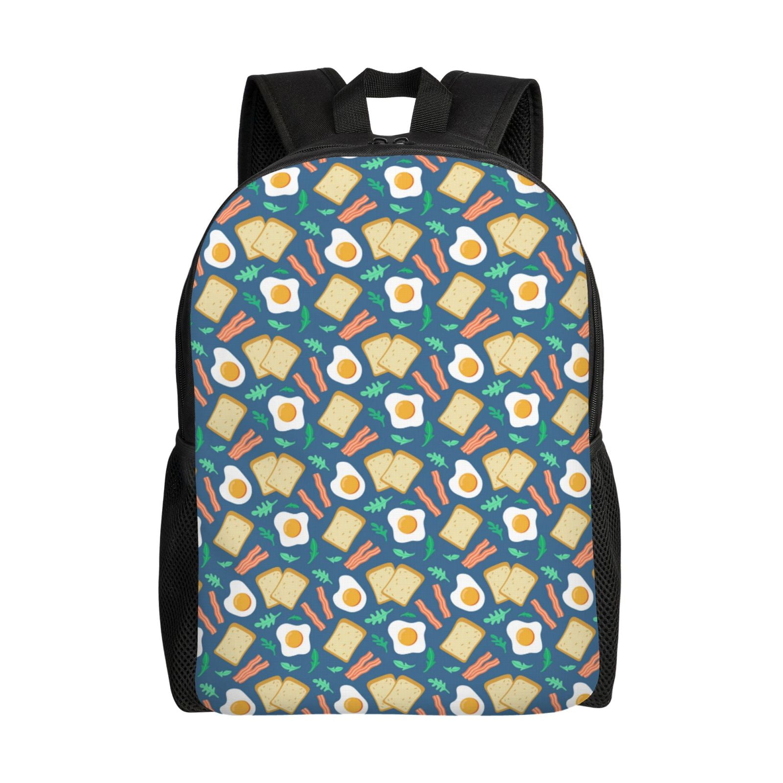 Honeii Eggs Toast Bacon And Arugula Print Laptop Backpack for Work ...