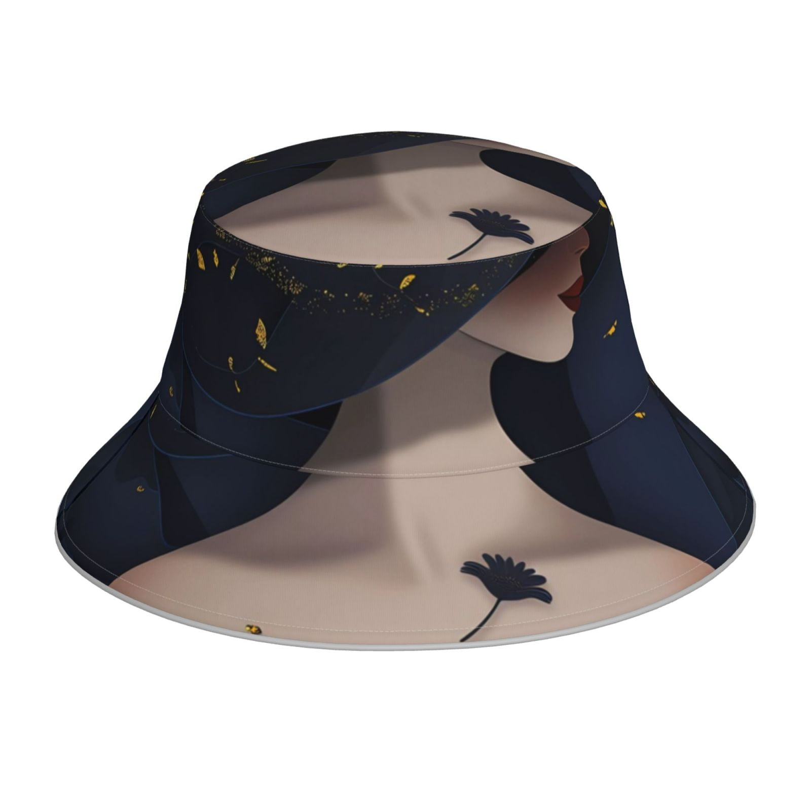 Honeii Elegant Lady With Hat for Unisex Bucket Hat Waterproof Rain Hat ...