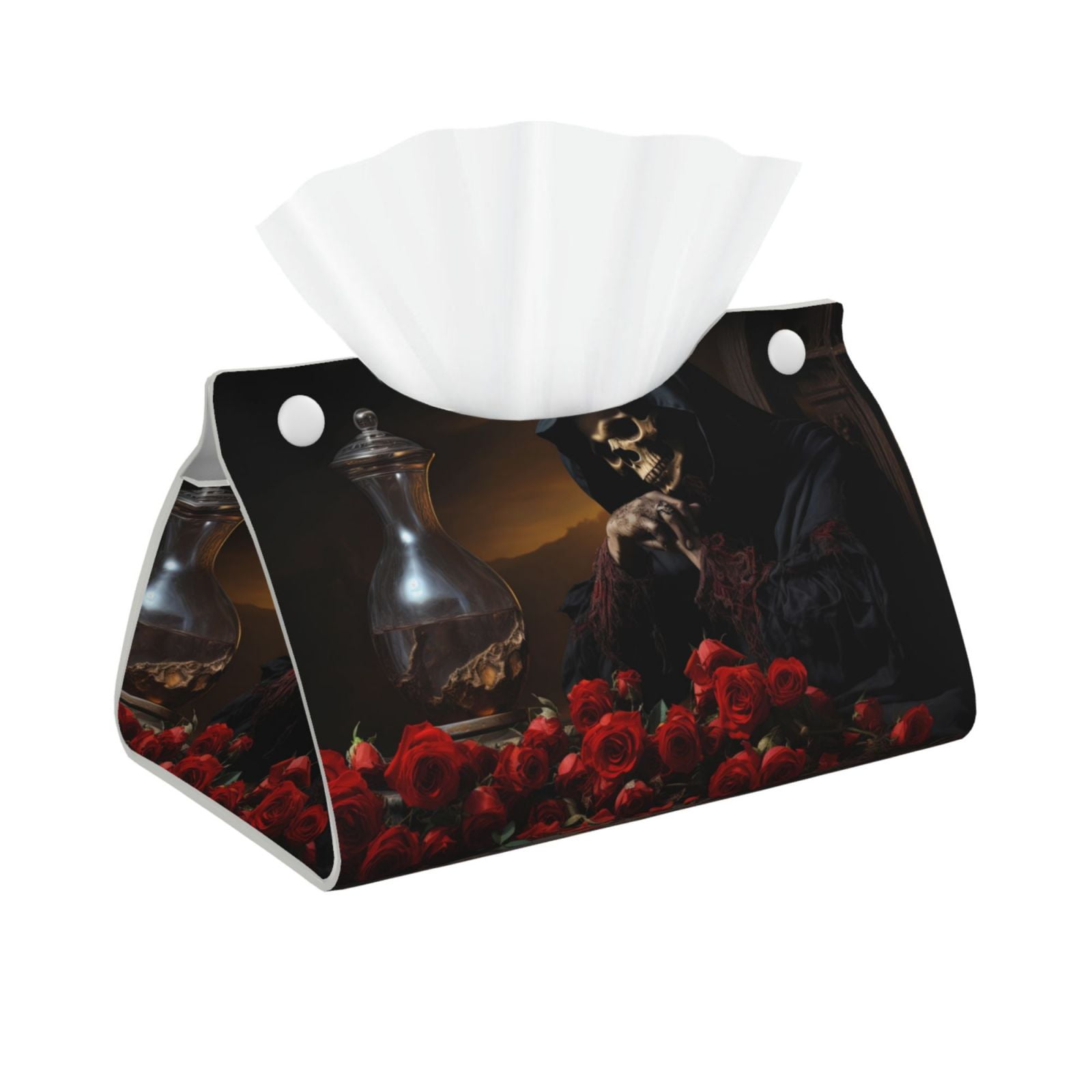 Honeii Elegant Rose Skull for Tissue Box Cover/Holder - Covers ...