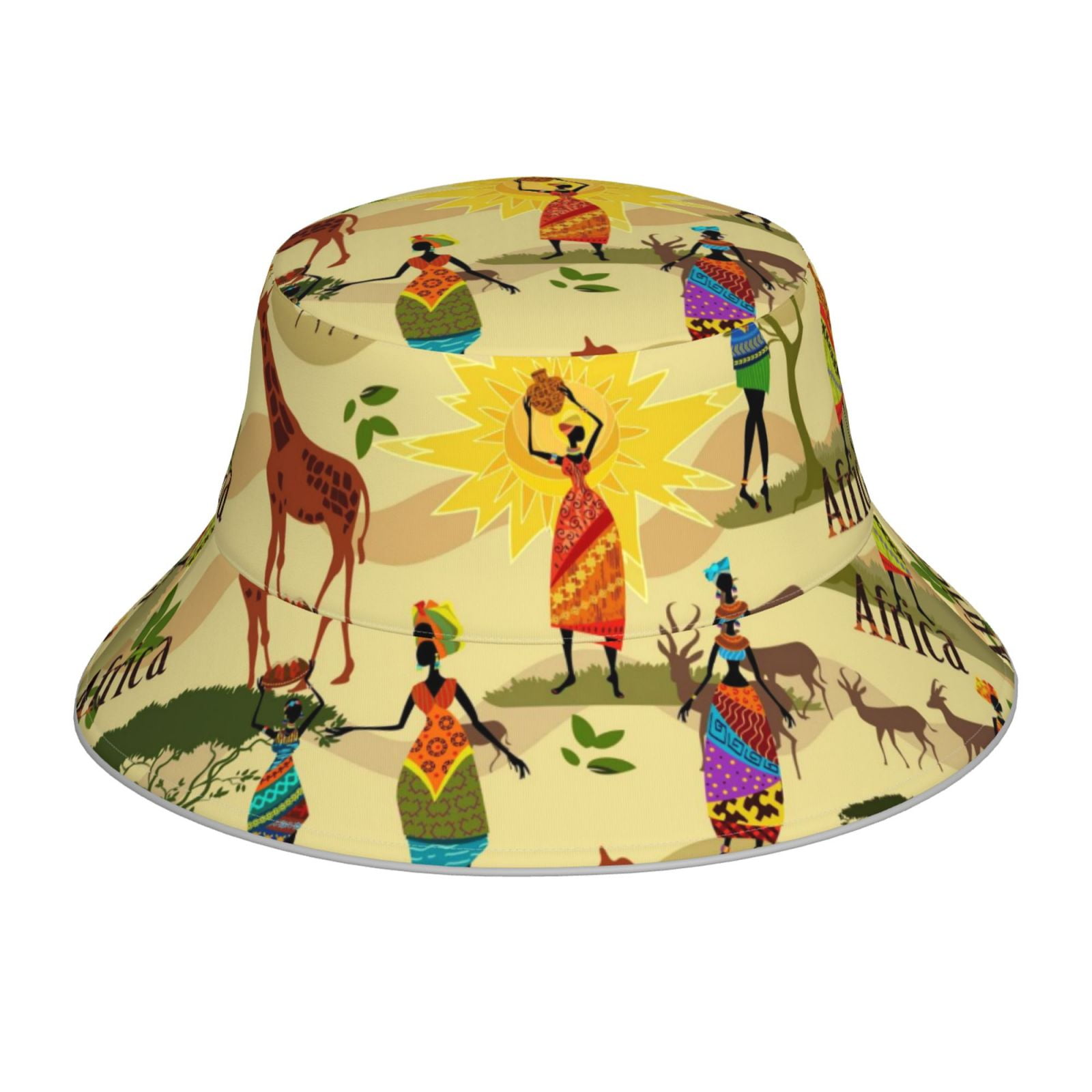 Honeii Ethnic African for Unisex Bucket Hat Waterproof Rain Hat ...