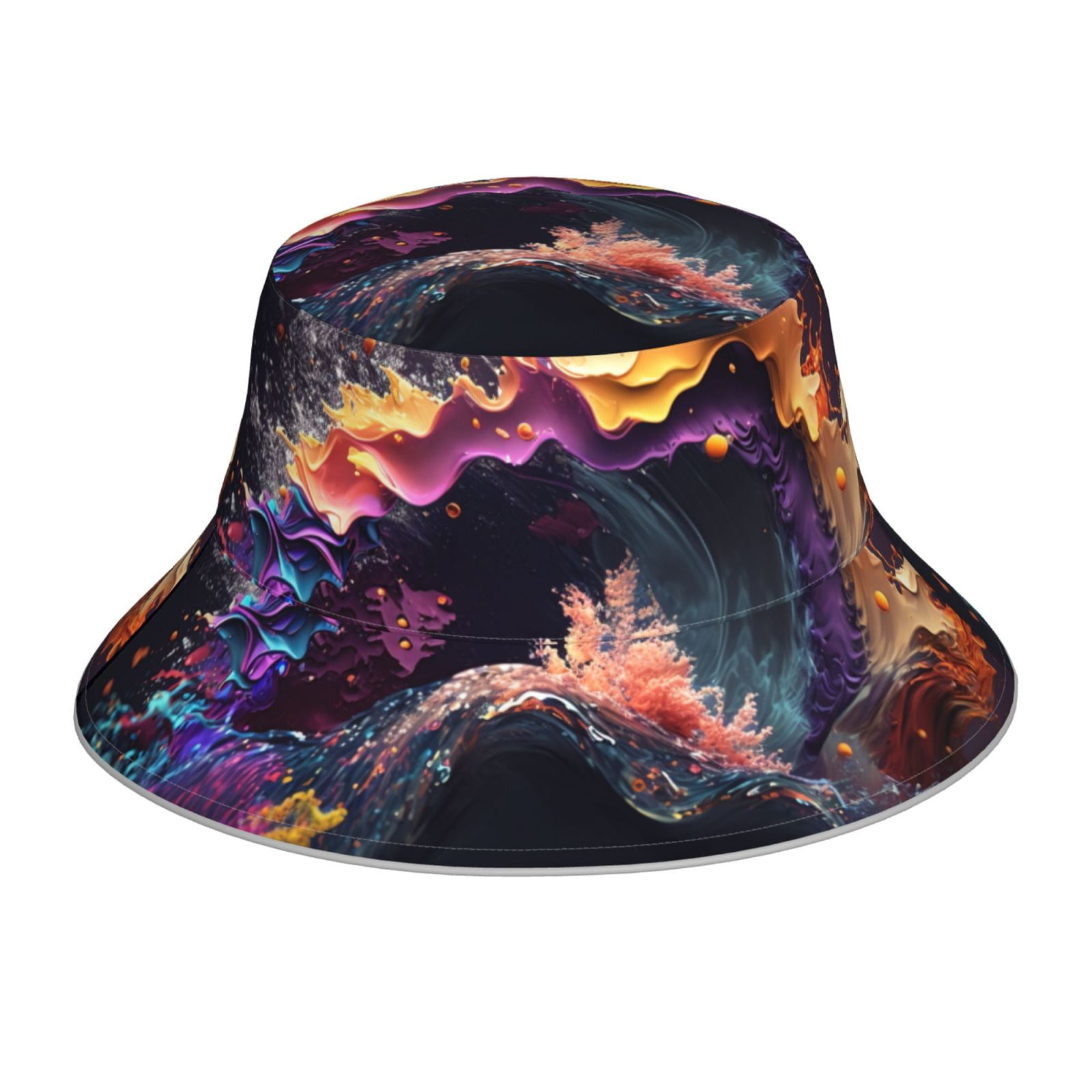 Honeii Explosive Fluid Splash Art for Unisex Bucket Hat Waterproof Rain ...