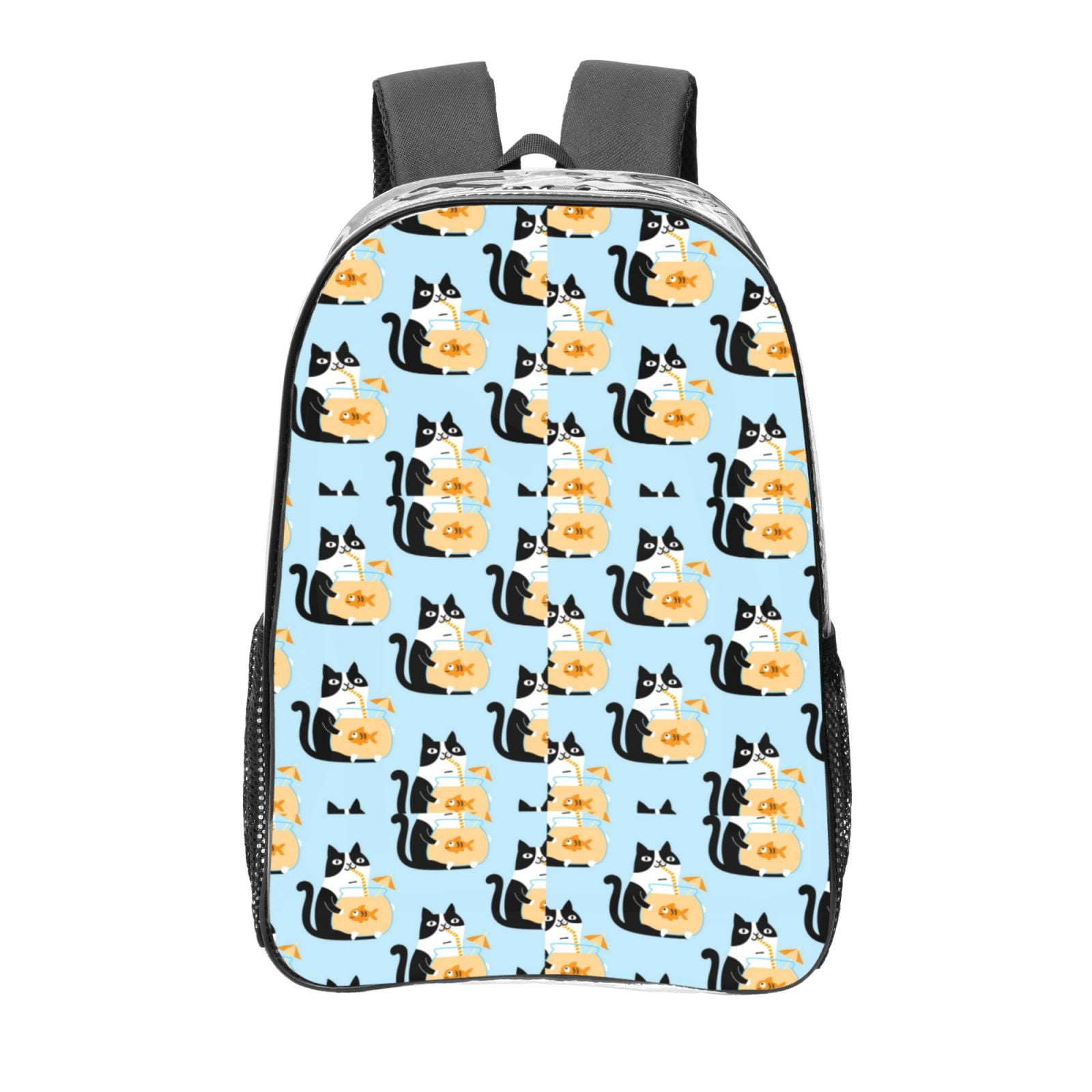 Honeii FUNNY CAT IS DRINKING WATER Print Clear Backpack Heavy Duty ...