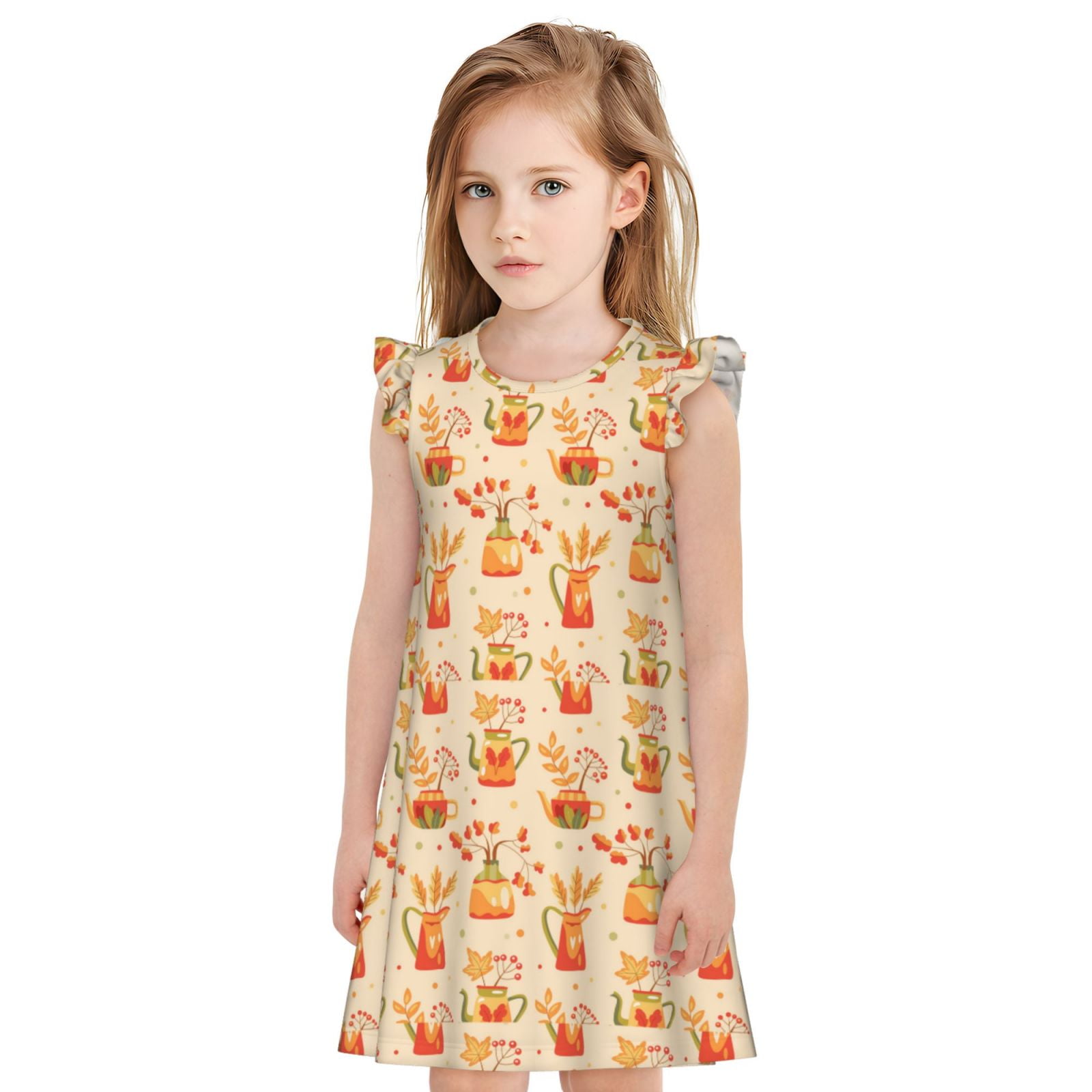 Honeii Fall Leaves Nightgowns Pajama Dresses - Princess-Inspired Pajama ...