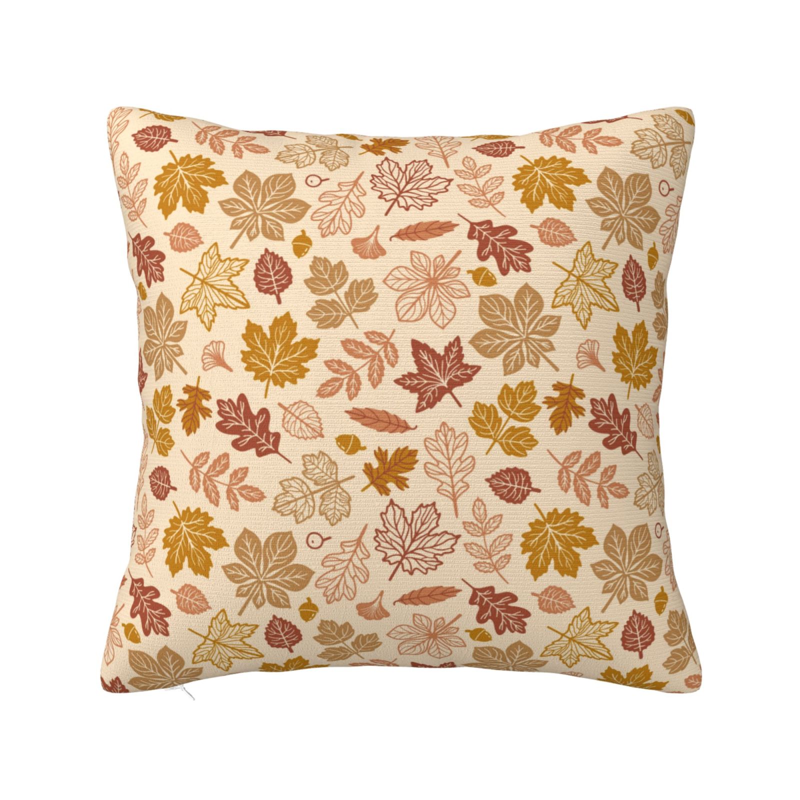 Honeii Fall Leaves Print Throw Pillow, Square Decorative Pillow Forms ...